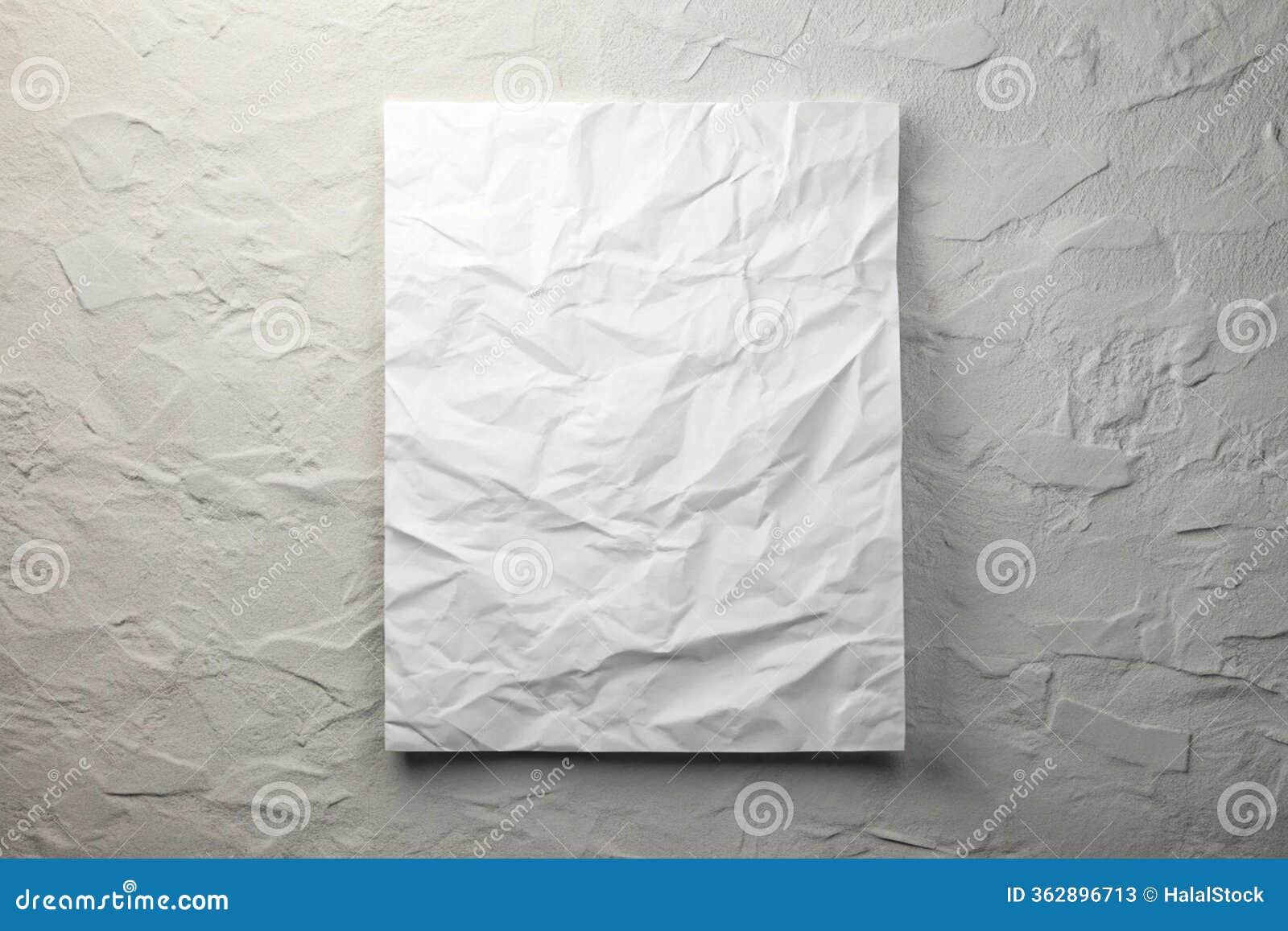 White Wrinkled Paper Poster Template Mockup Stock Illustration ...