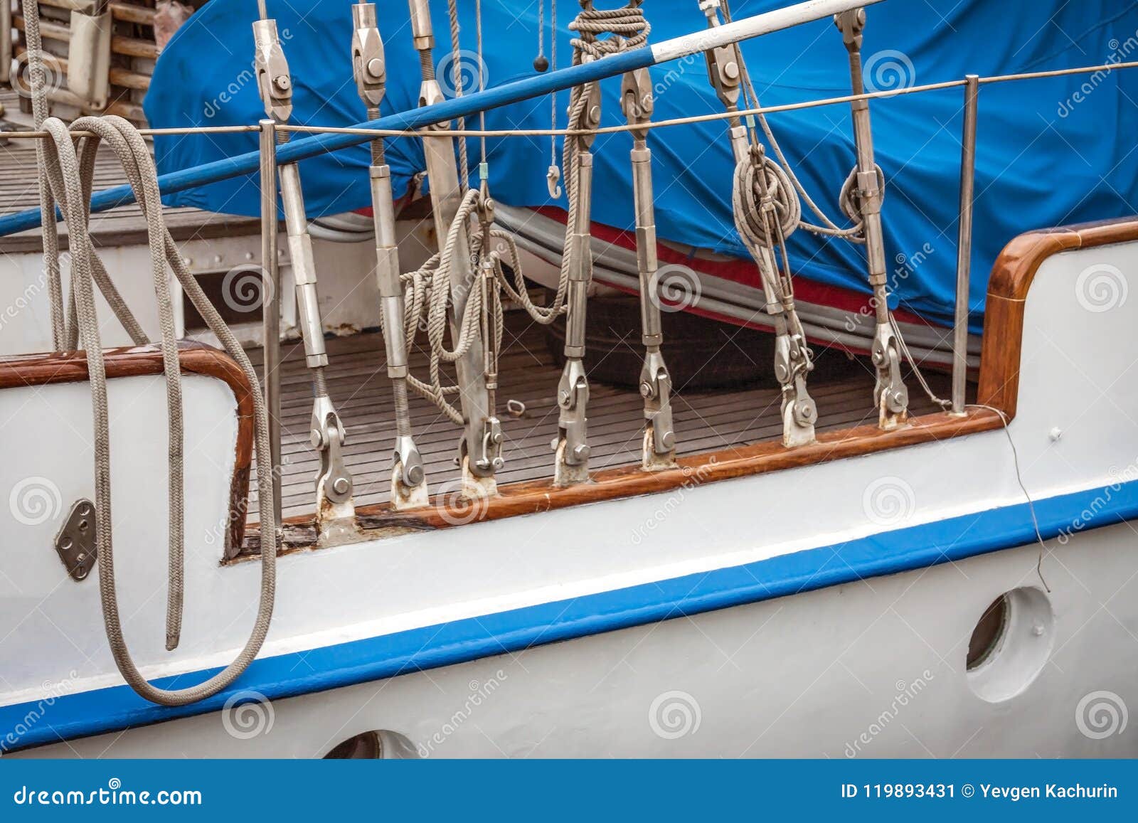 White yacht, rigging stock image. Image of trading, marine - 119893431