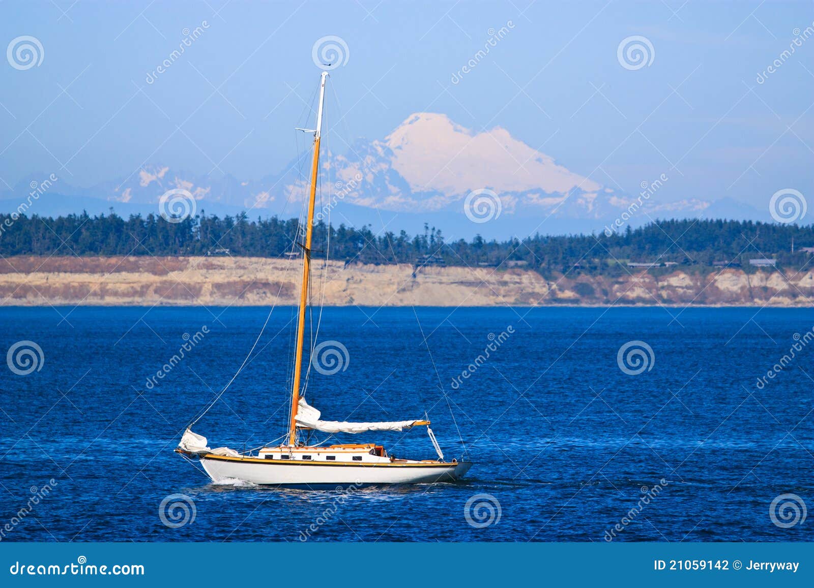 White Yacht Sailing in Blue Ocean Stock Photo - Image of explore ...