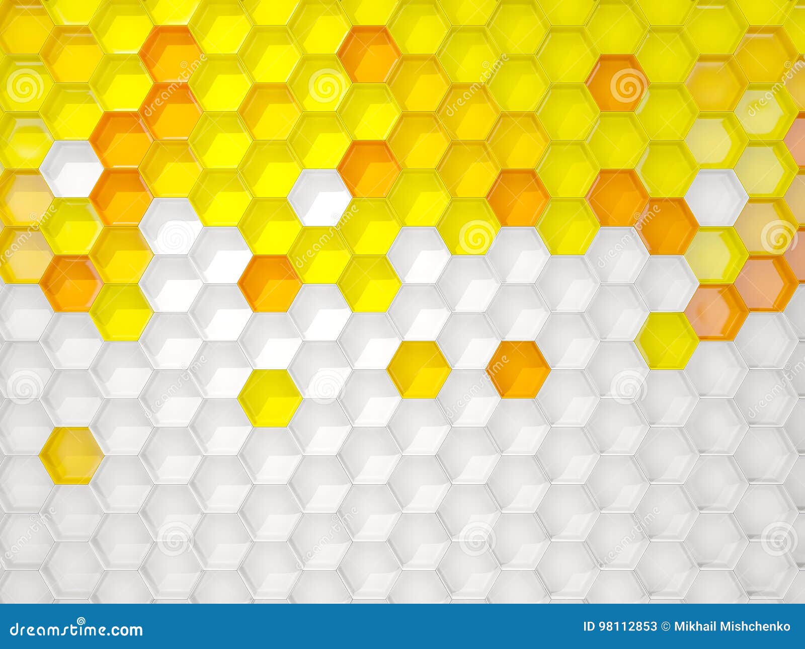 White and Yellow Background with Hexagon Pattern Stock Illustration ...
