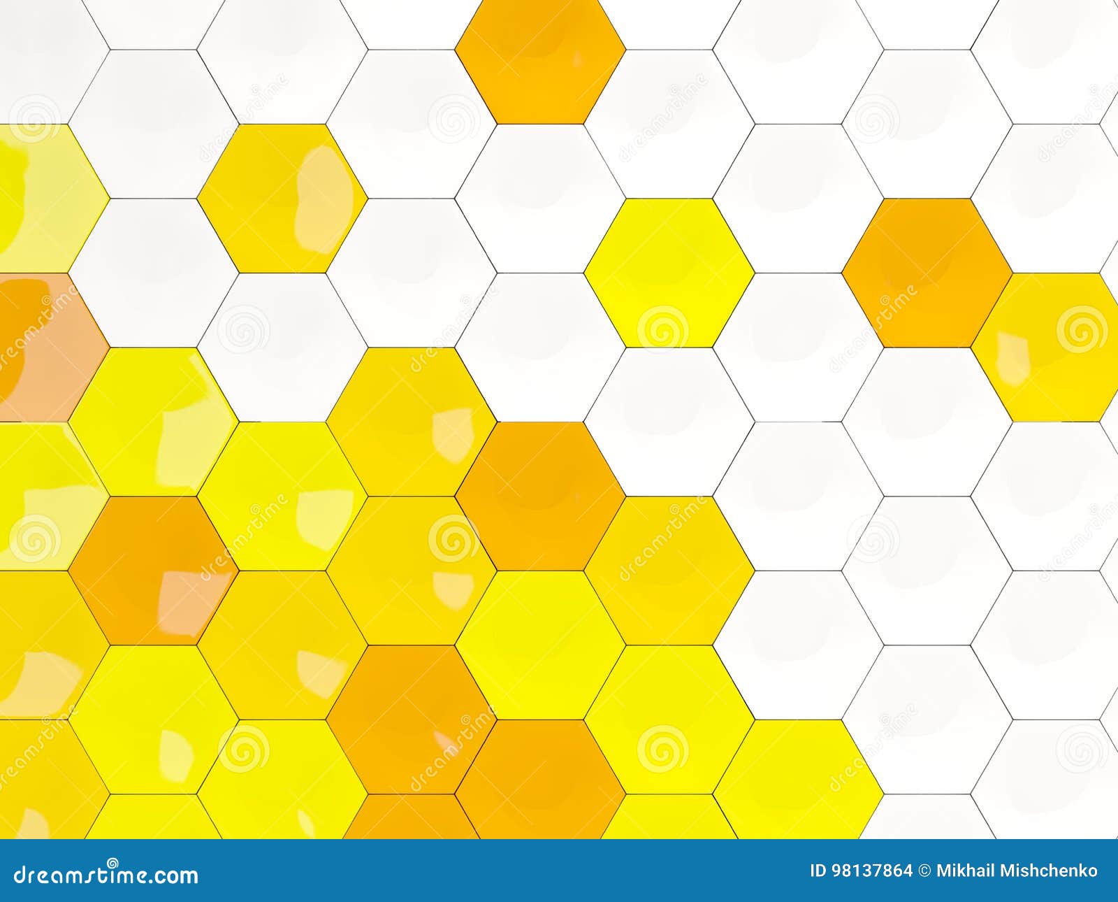 White and Yellow Background with Hexagon Pattern Stock Illustration ...