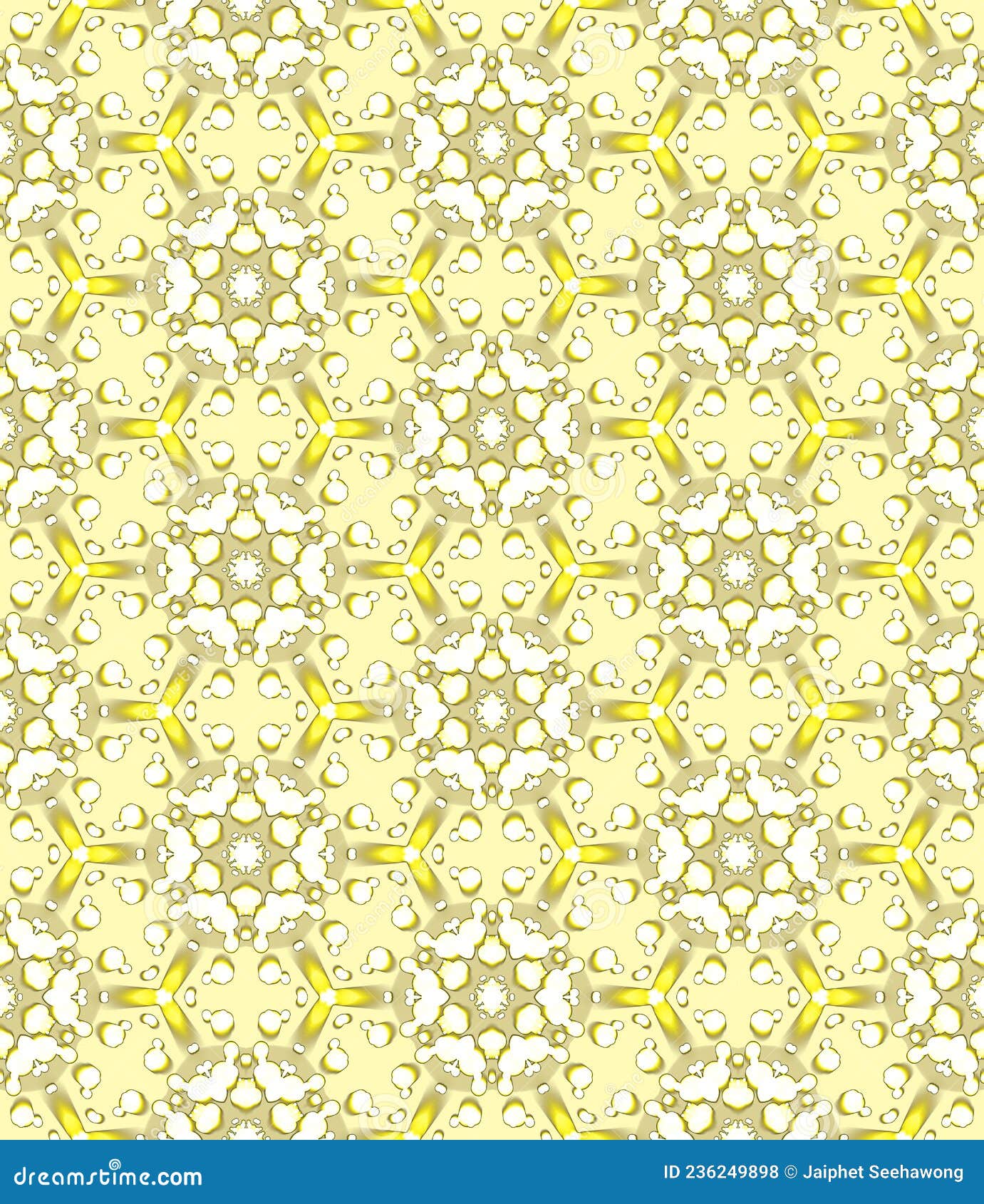White Yellow Blooming Flower Pattern on Yellow Background Stock ...