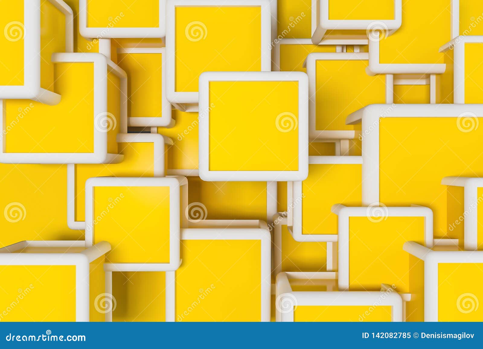 White and Yellow Cubes Background Stock Illustration - Illustration of ...