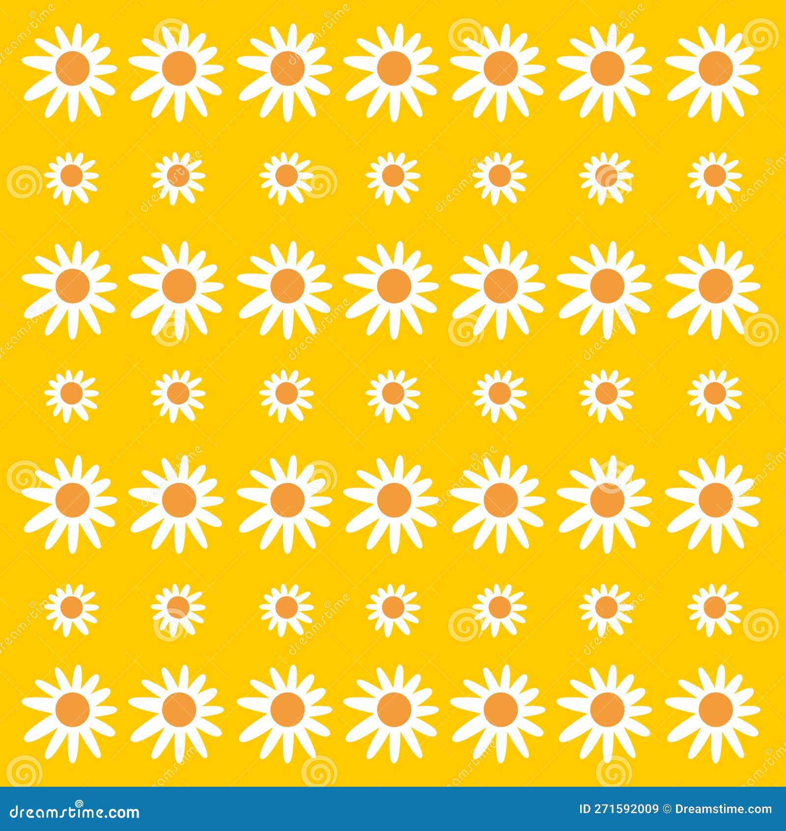 White and Yellow Daisies on Yellow Background, Texture Stock Vector ...