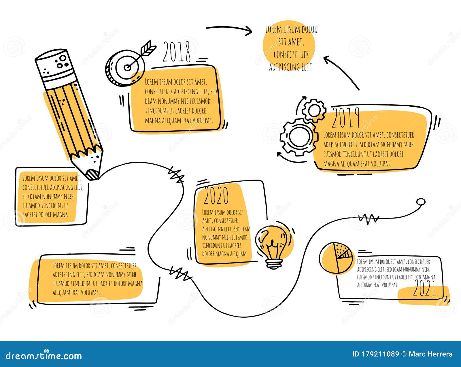Yellow Infographic Vector Illustration | CartoonDealer.com #137878574