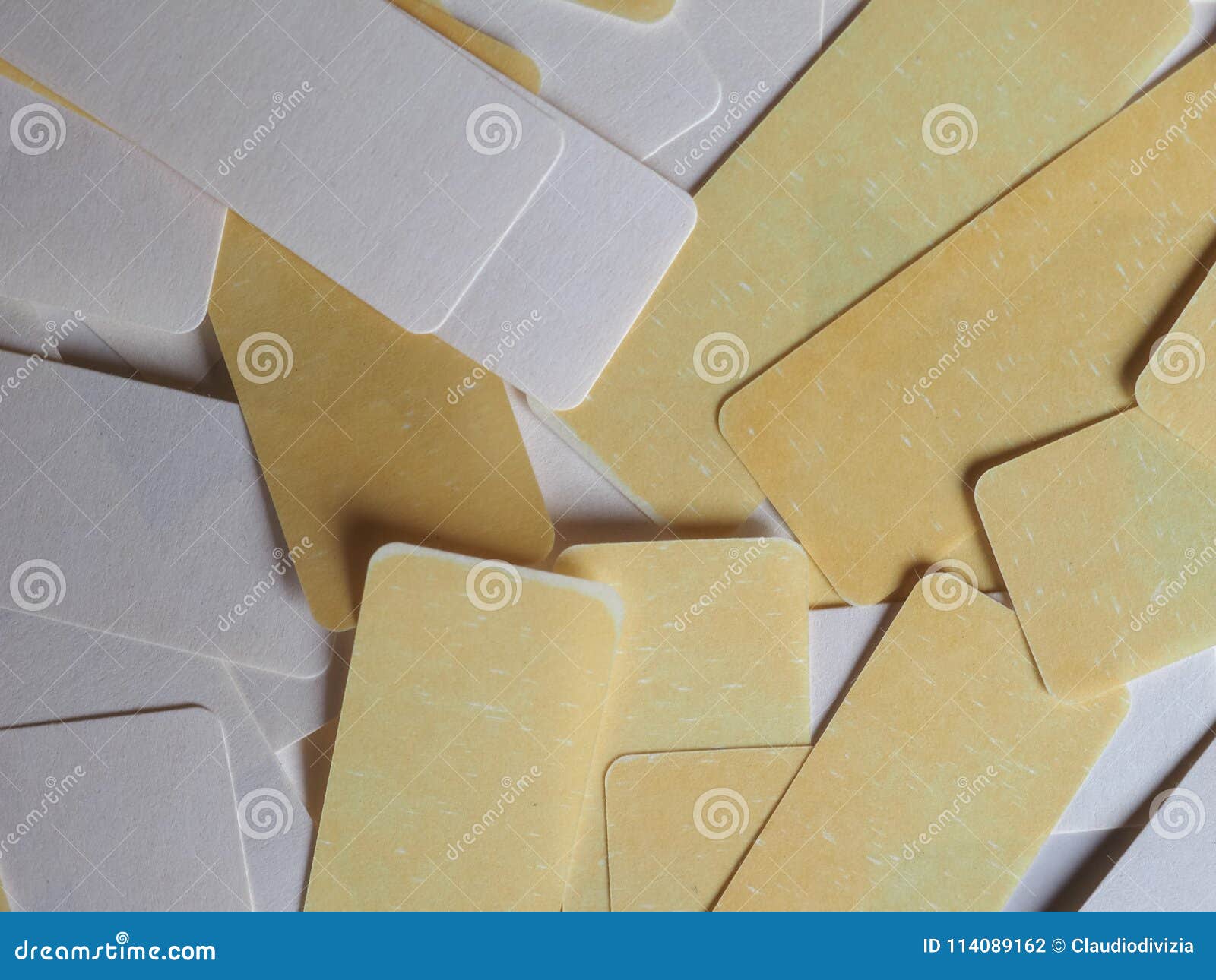 White and yellow labels stock photo. Image of tagging - 114089162
