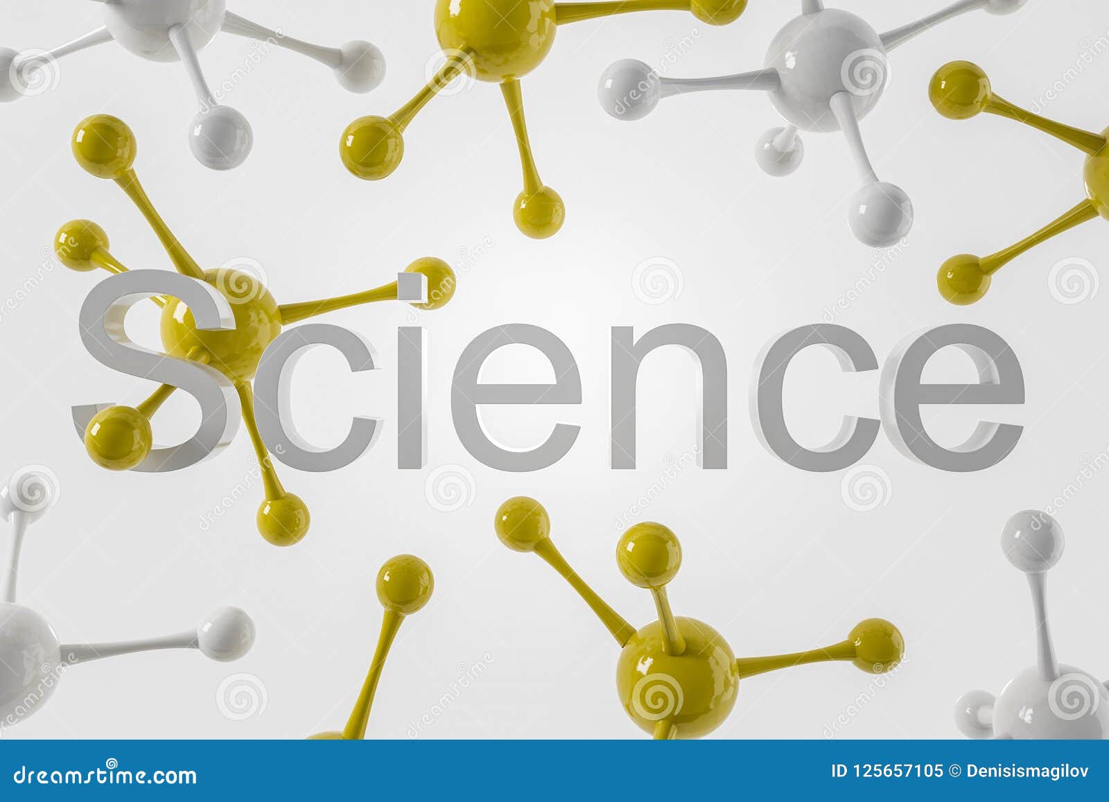 White and Yellow Molecules Over White, Science Stock Illustration ...