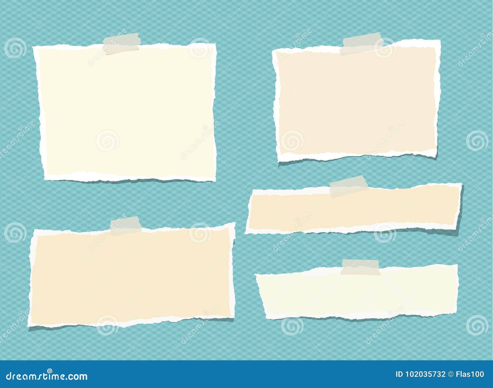 White and Yellow Ripped Strips, Notebook, Note Paper for Text or ...