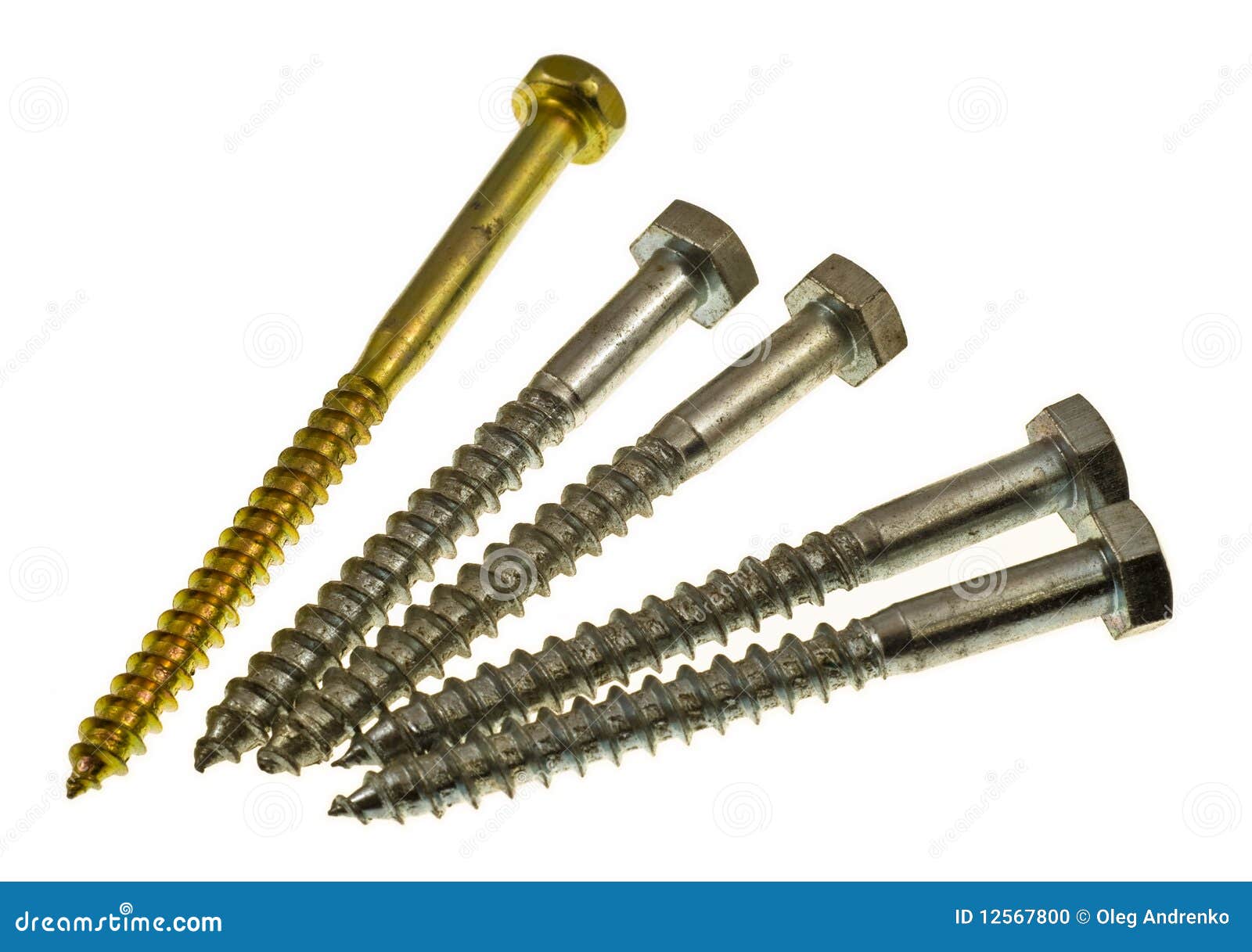 White and Yellow Sharp Screws Stock Photo - Image of equipment ...