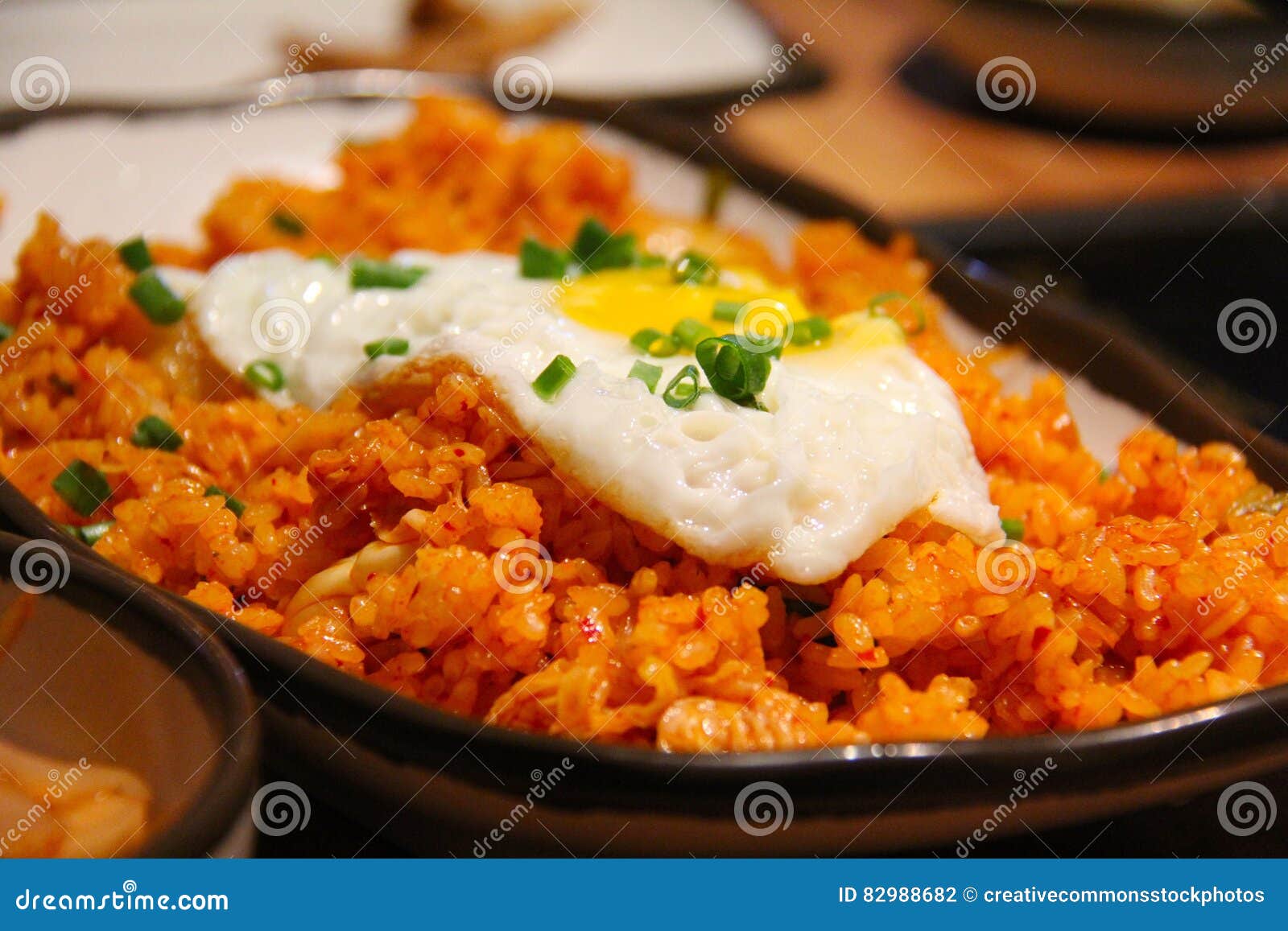 White And Yellow Sunny Side Up Egg On Fried Rice Picture. Image: 82988682