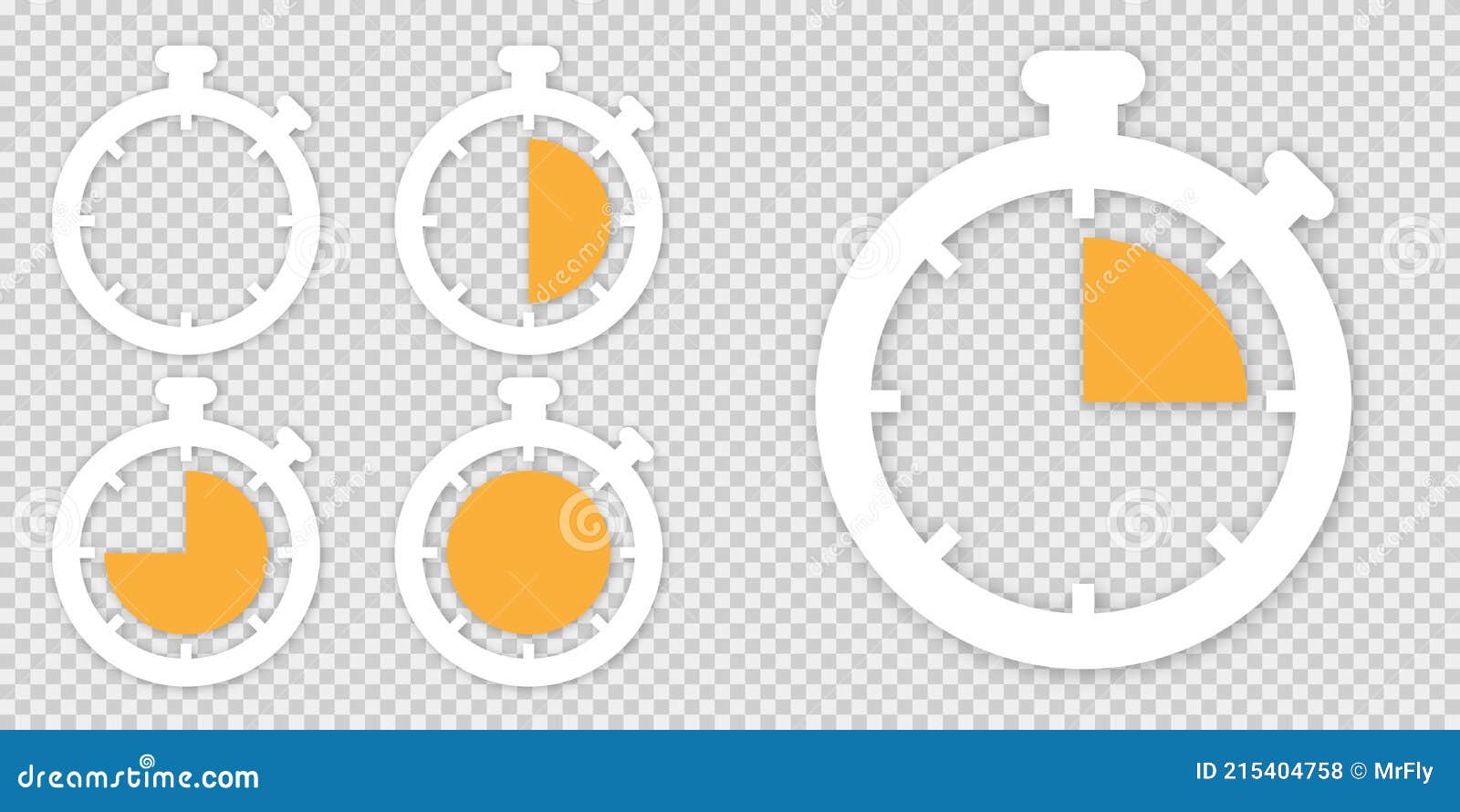 White and Yellow Timer Clock Isolated Template, Vector Illustration ...