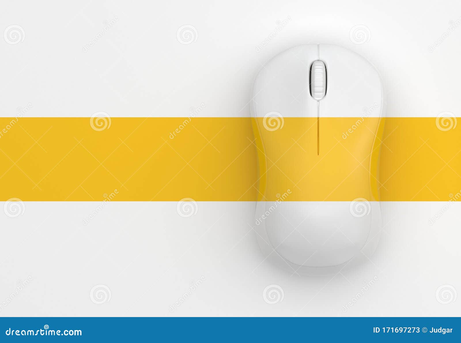 White and Yellow Wireless Computer Mouse on a White and Yellow ...
