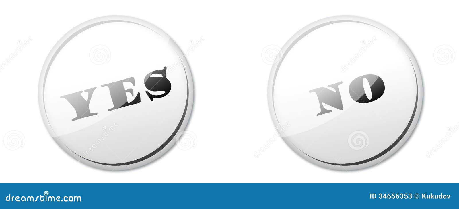 White YES or NO button stock illustration. Illustration of enter - 34656353