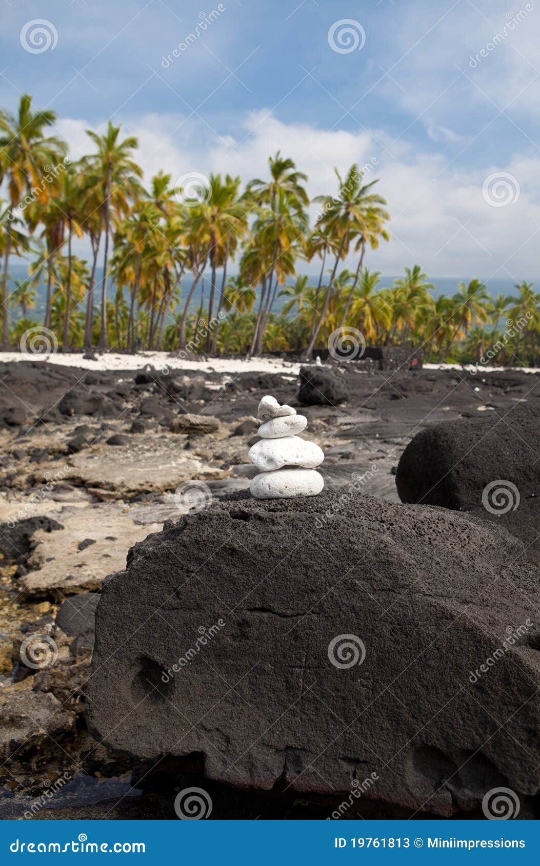 White Zen Rocks on Lava Stone Stock Image - Image of coast, shore: 19761813