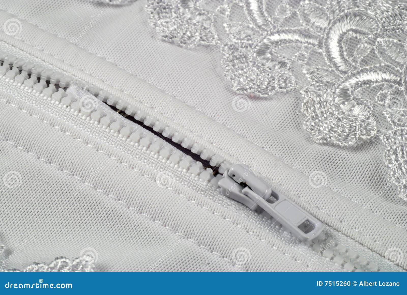 White zipper stock photo. Image of lace, macro, closure - 7515260
