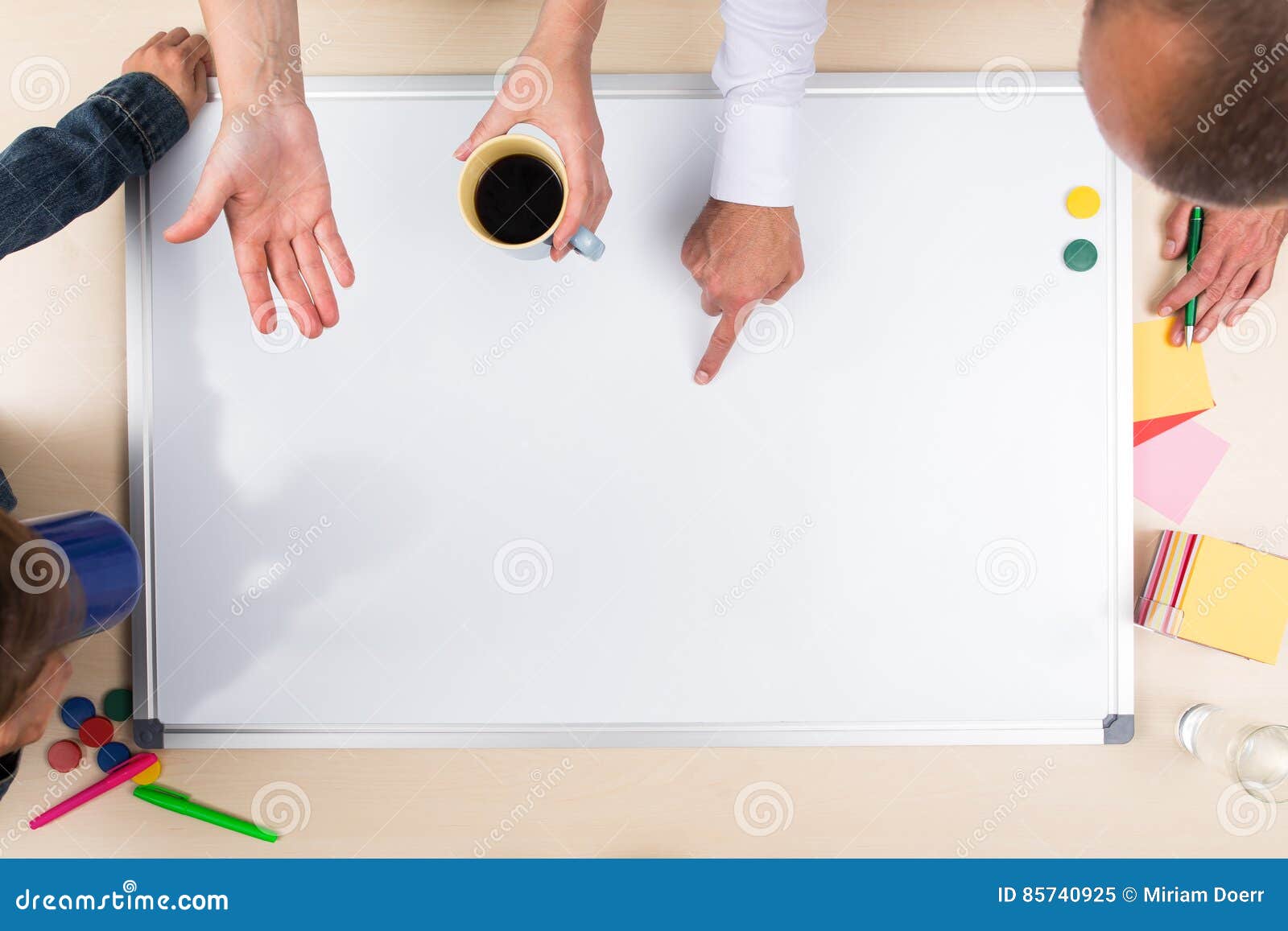 Whiteboard with Copy Space, Top View Stock Image - Image of goal ...
