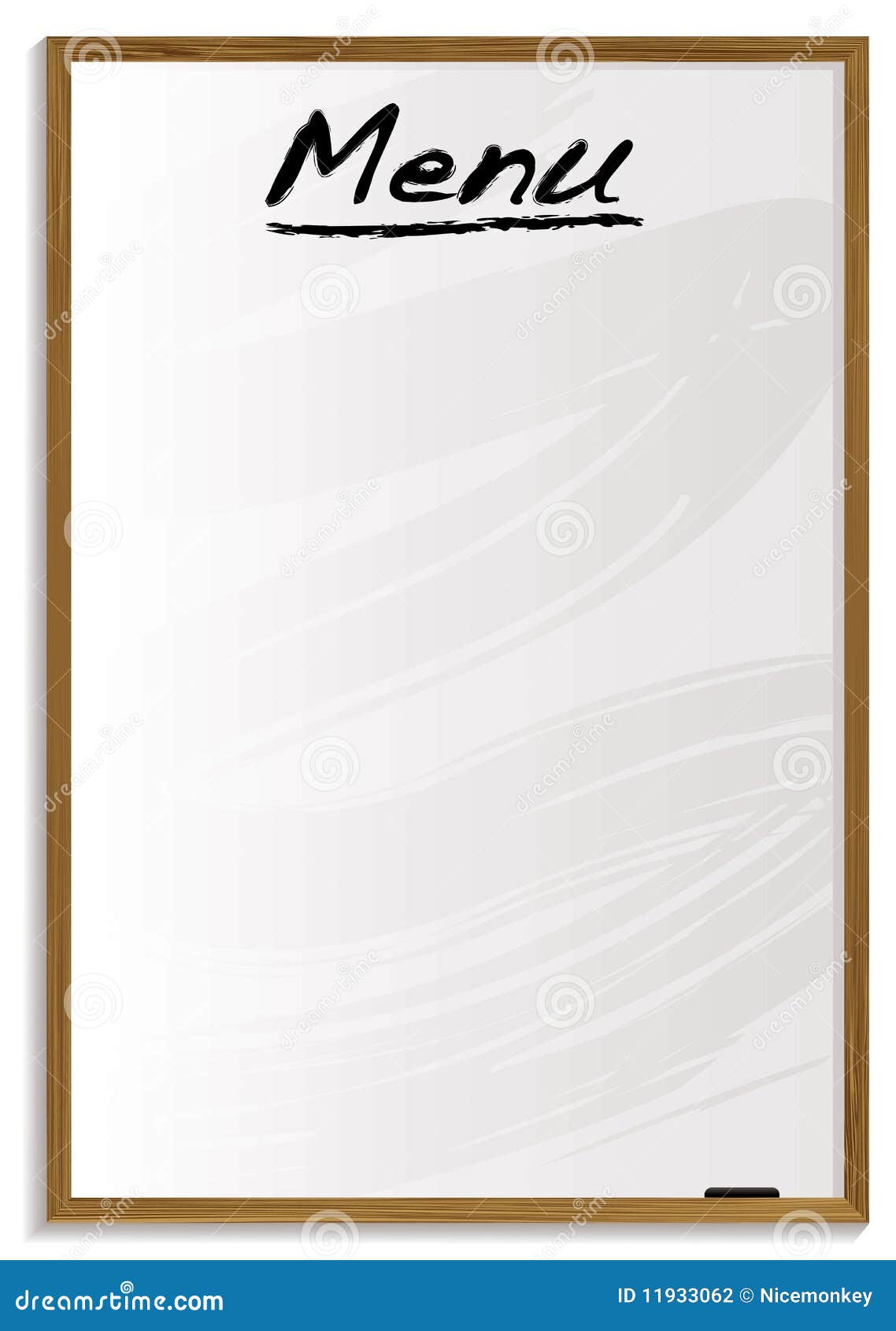 Whiteboard del menú stock de ilustración. Ilustración de recordatorio ...