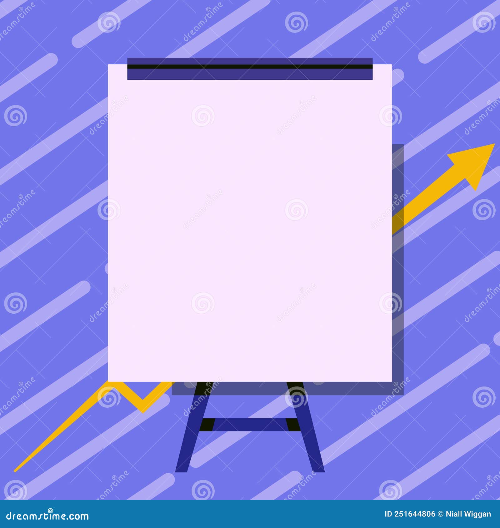 Whiteboard Drawing with Arrow Going Up Presenting Growing Graph. Empty ...