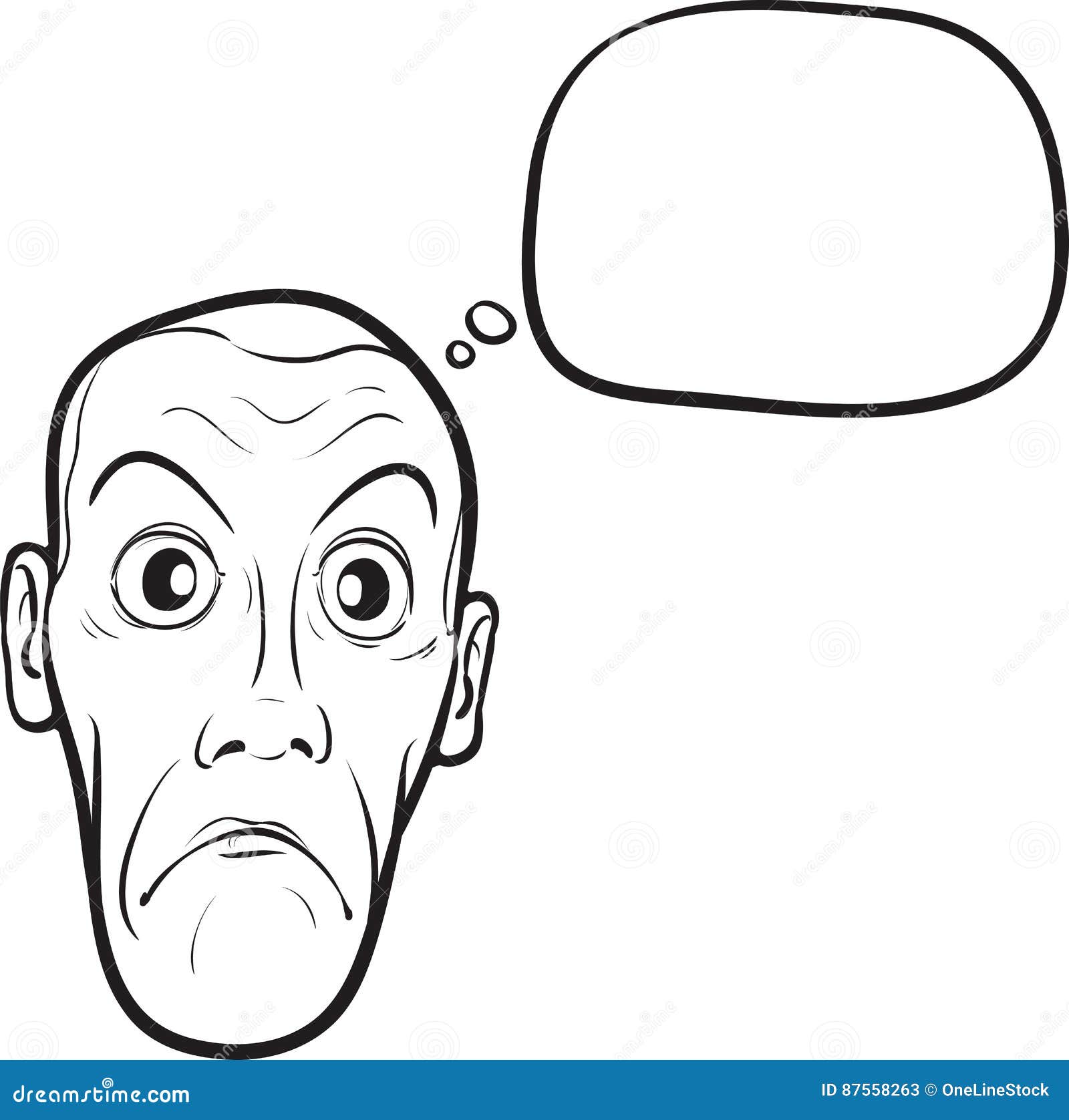 Whiteboard Drawing - Surprised Guy Face with Speech Bubble Stock Vector ...