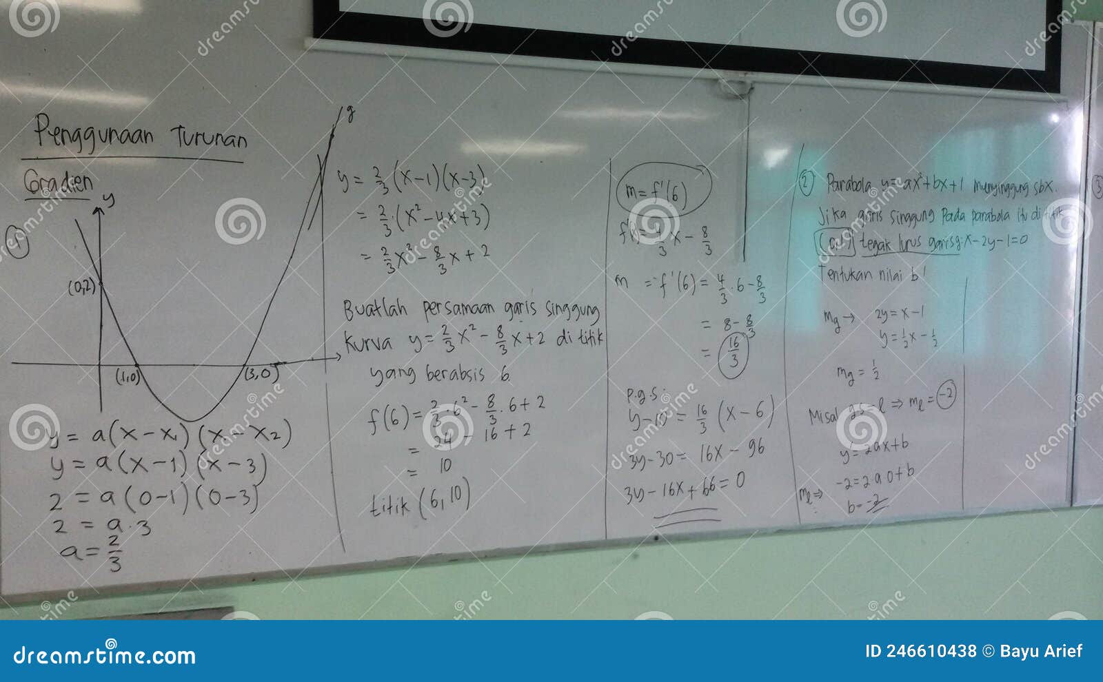 A Whiteboard Full of a Math Equation about Curve Stock Photo - Image of ...
