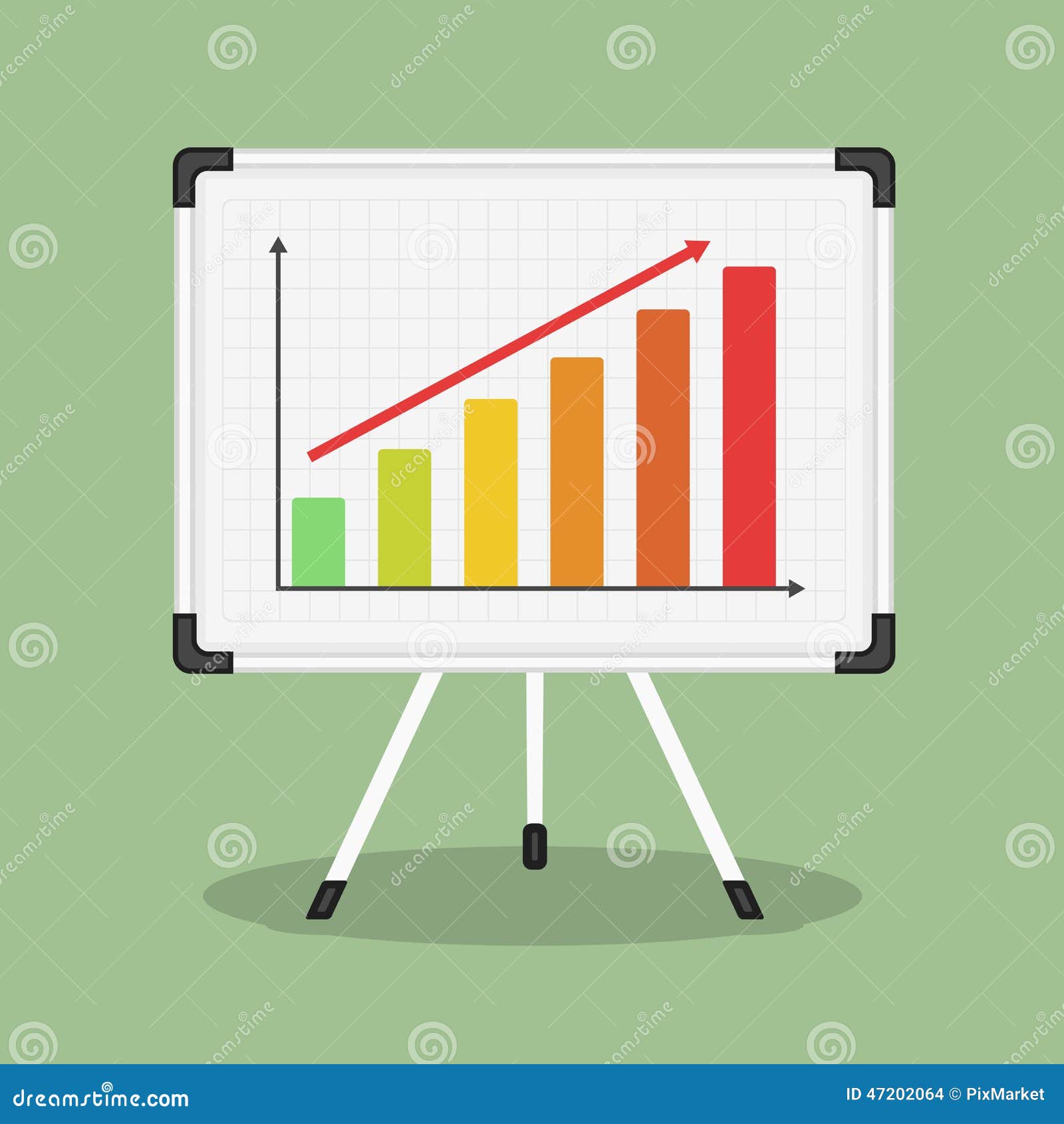Whiteboard with Graph stock vector. Illustration of analysis - 47202064