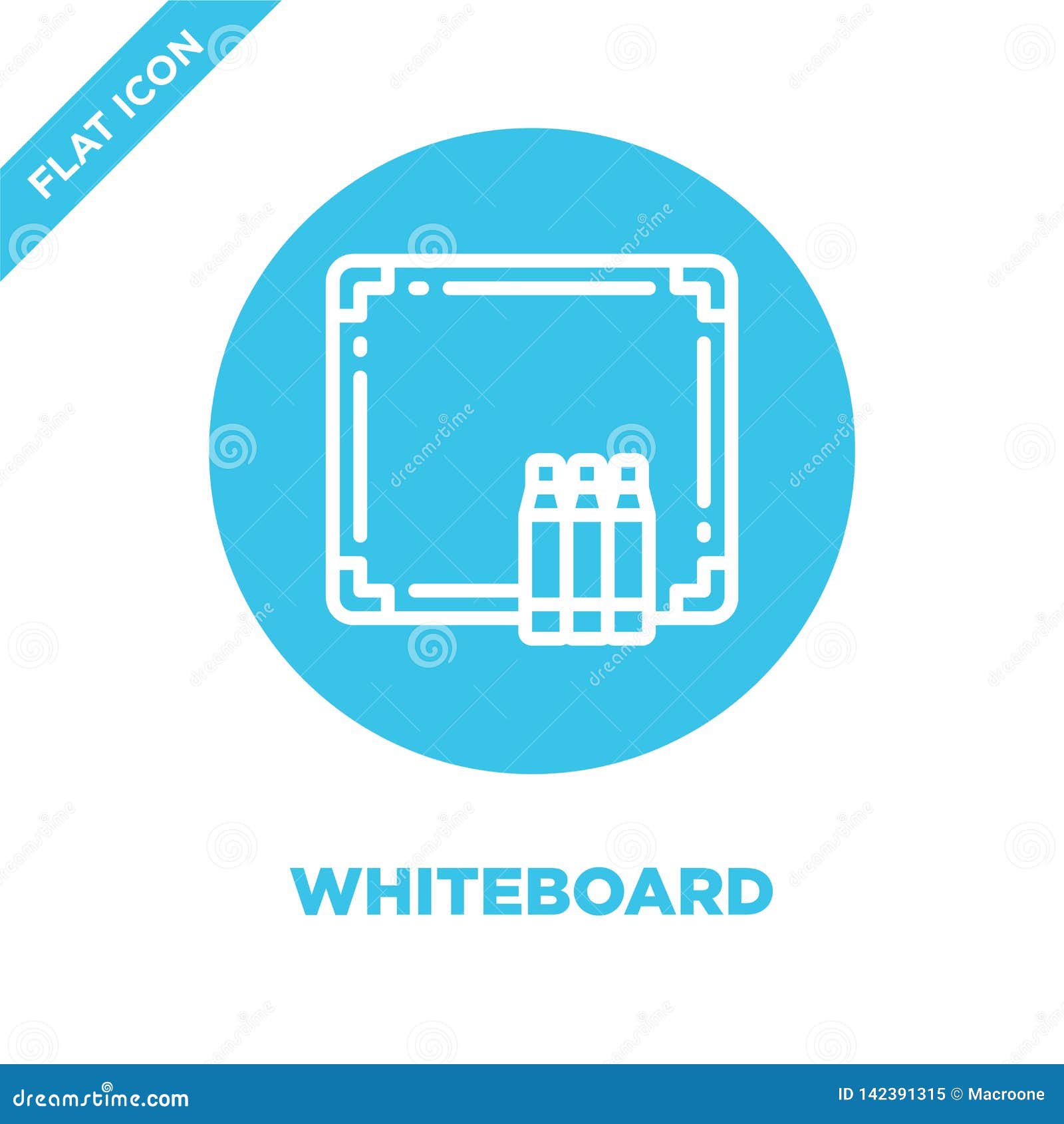Whiteboard Icon Vector from Stationery Collection. Thin Line Whiteboard ...