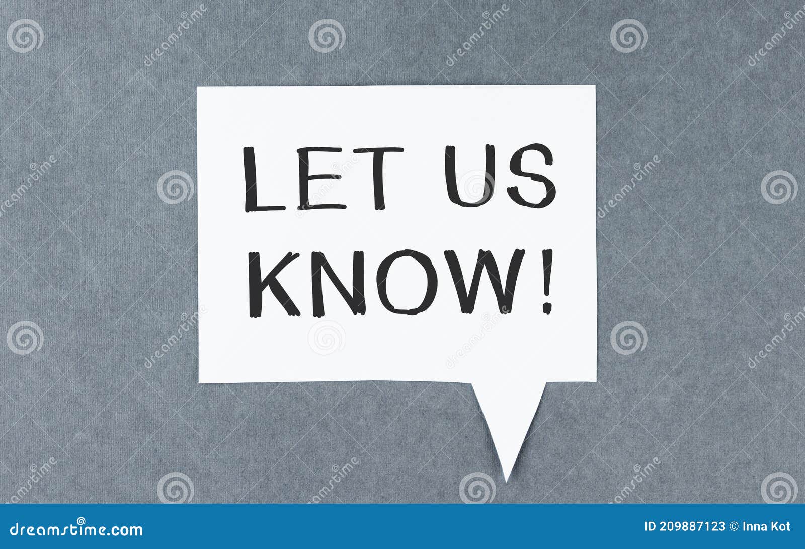 Whiteboard with Let Us Know Text is Isolated Stock Image - Image of ...