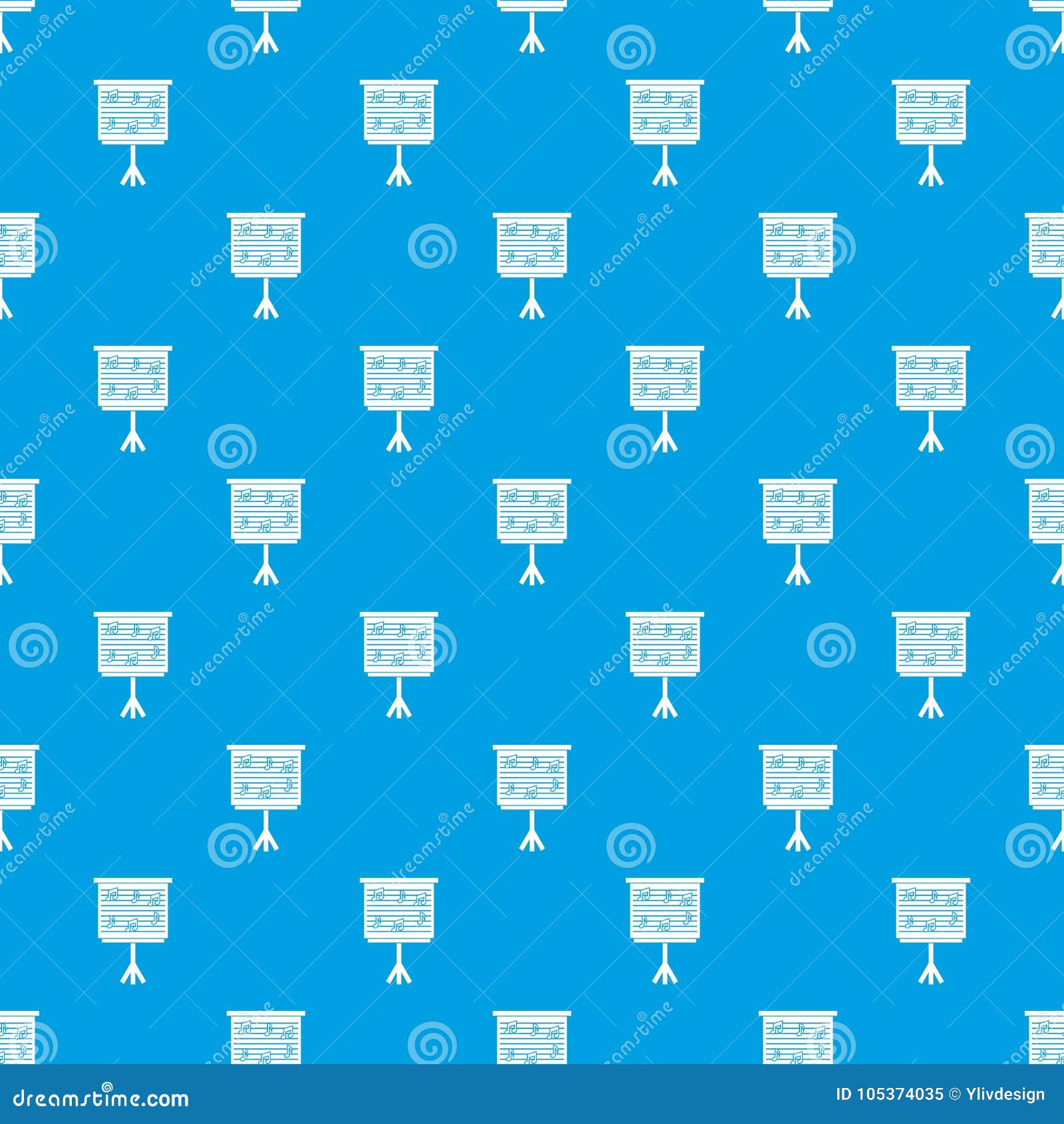 Whiteboard with Music Notes Pattern Seamless Blue Stock Vector ...