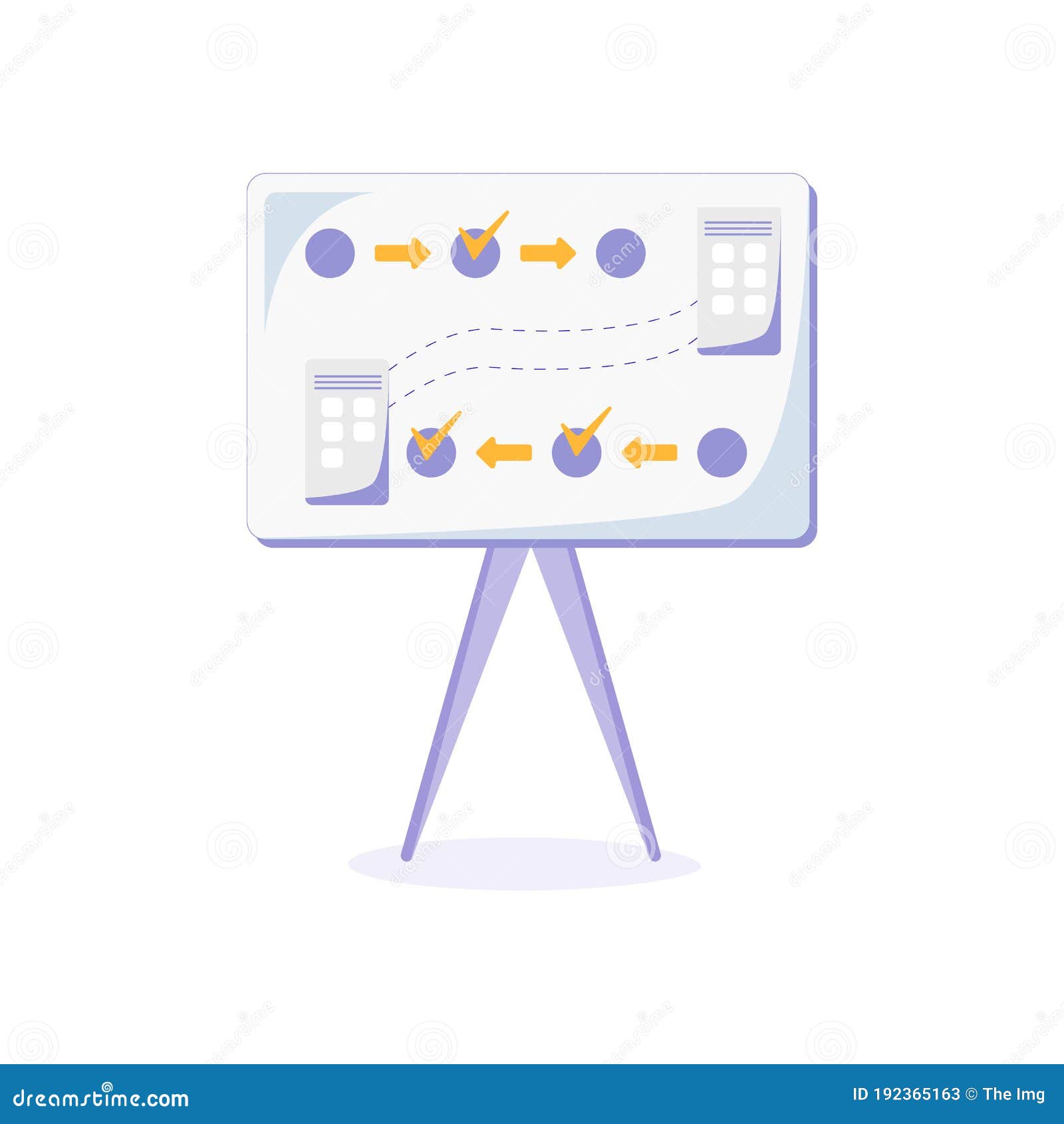 Whiteboard with Plan Flat Color Vector Object Stock Vector ...