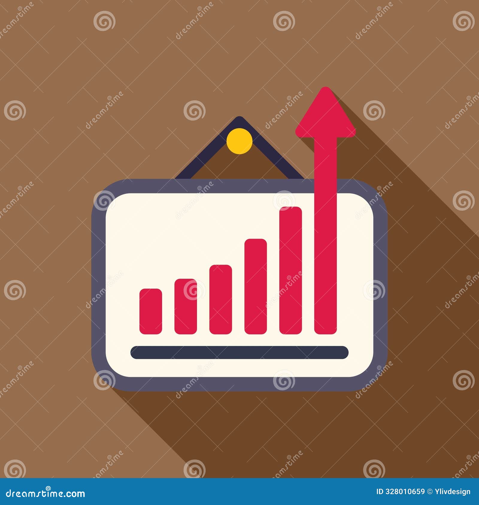 Whiteboard Showing Growing Bar Chart and Rising Up Arrow Stock ...