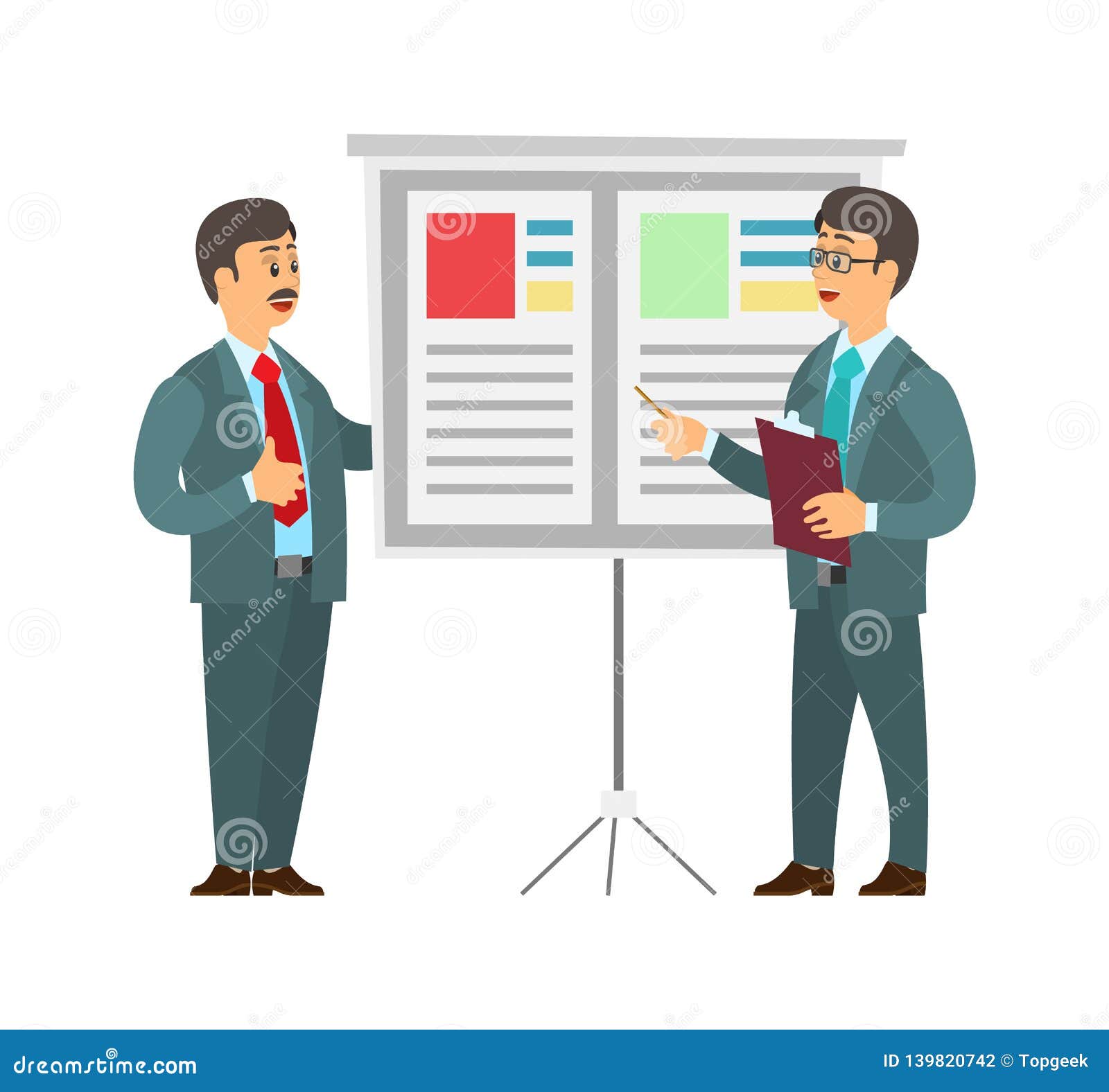 Boss Giving Presentation, Workers by Whiteboard Stock Vector ...