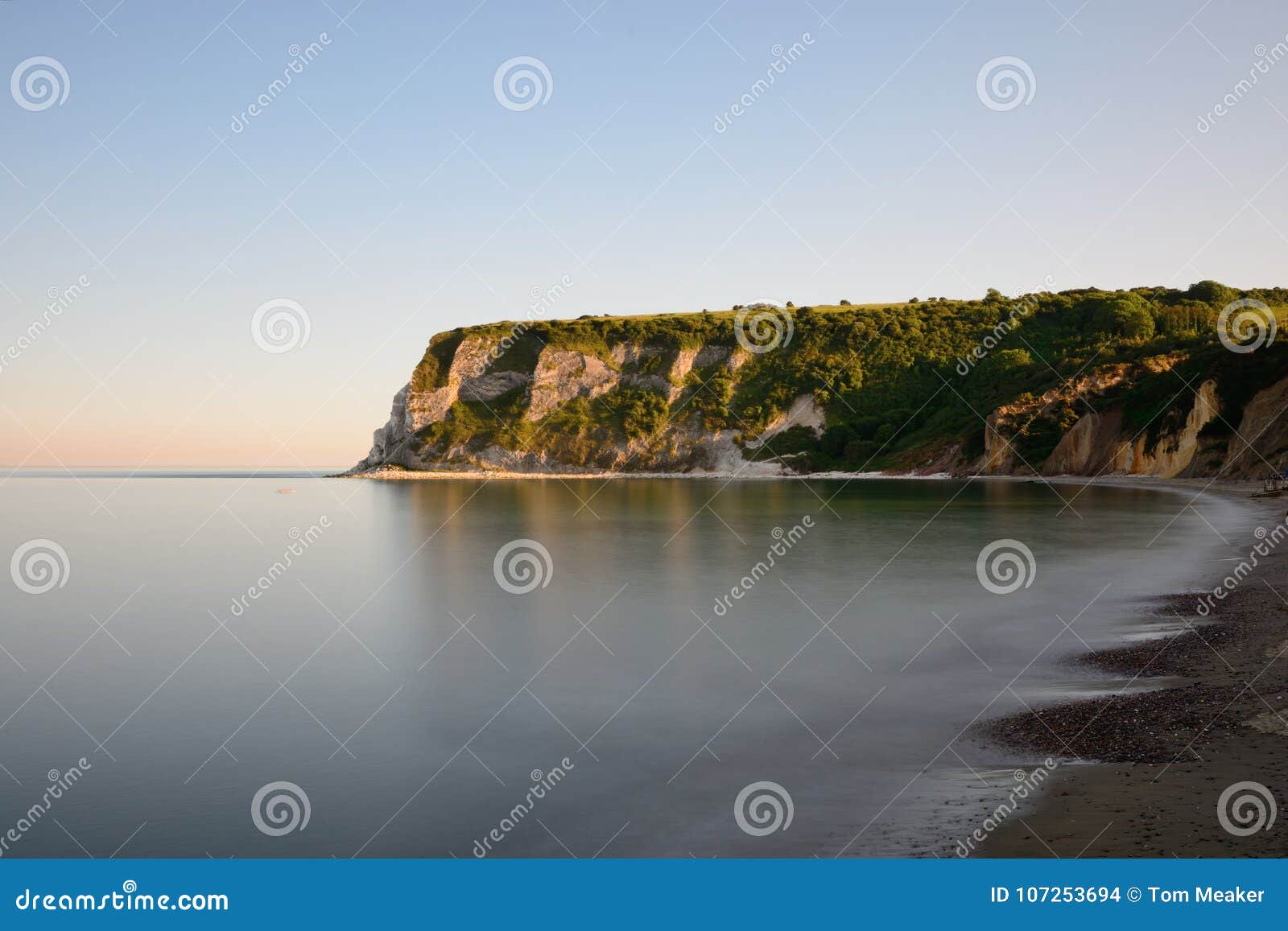 Whitecliff Bay in the Isle of Wight Stock Photo - Image of tranquil ...