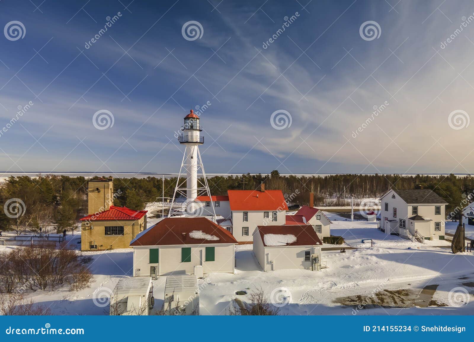Whitefish Point Light House in Michigan Upper Peninsula Stock Photo ...