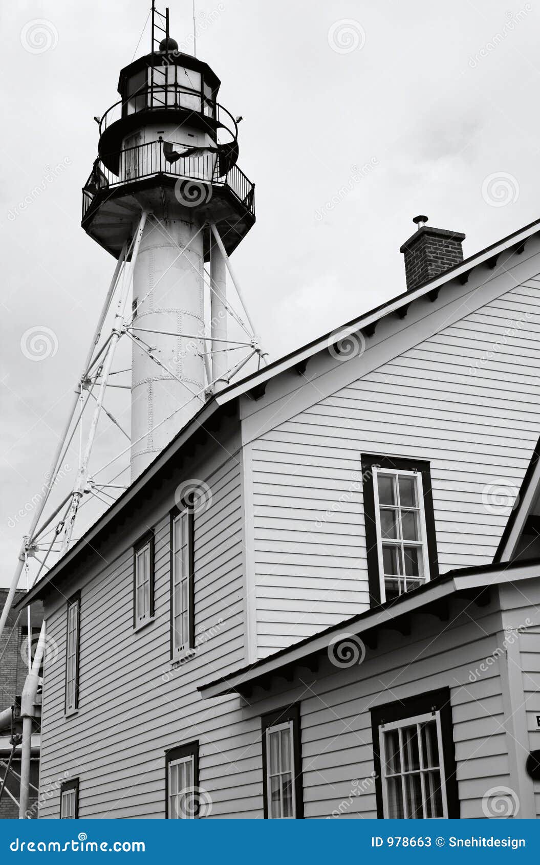 Whitefish Point lighthouse stock image. Image of warning - 978663