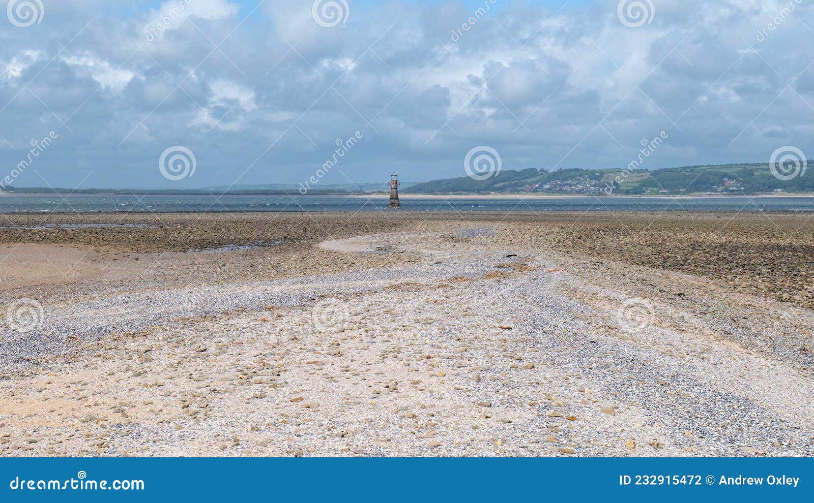 Whiteford Beach and Lighthouse, the Gower, Wales, UK Stock Photo ...