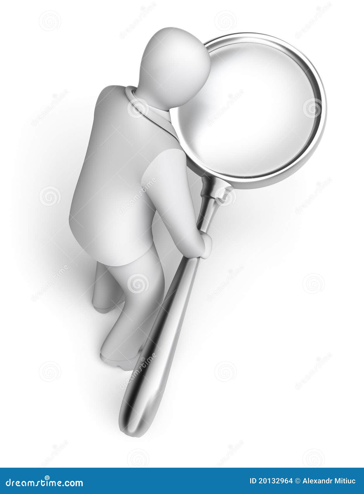 Whiteman Que Mira Con Magnificar Stock de ilustración - Ilustración de ...