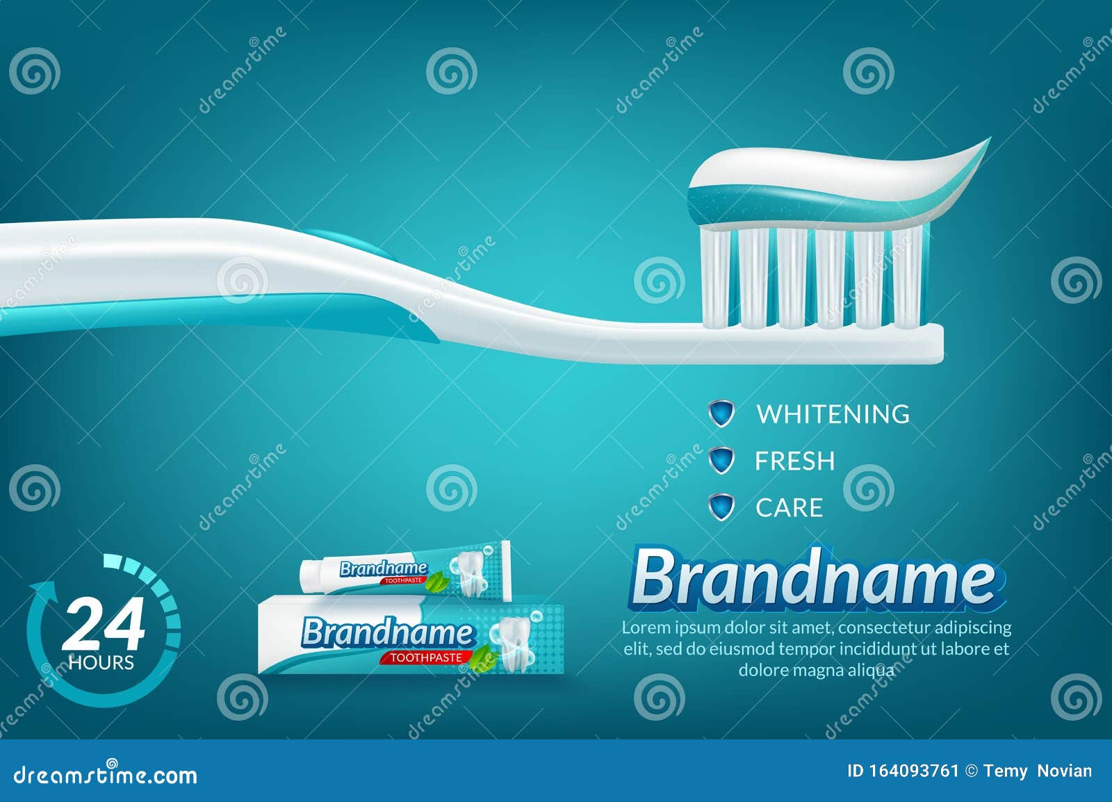 Whitening Toothpaste Ad Poster. Vector Realistic Toothpaste Packaging ...