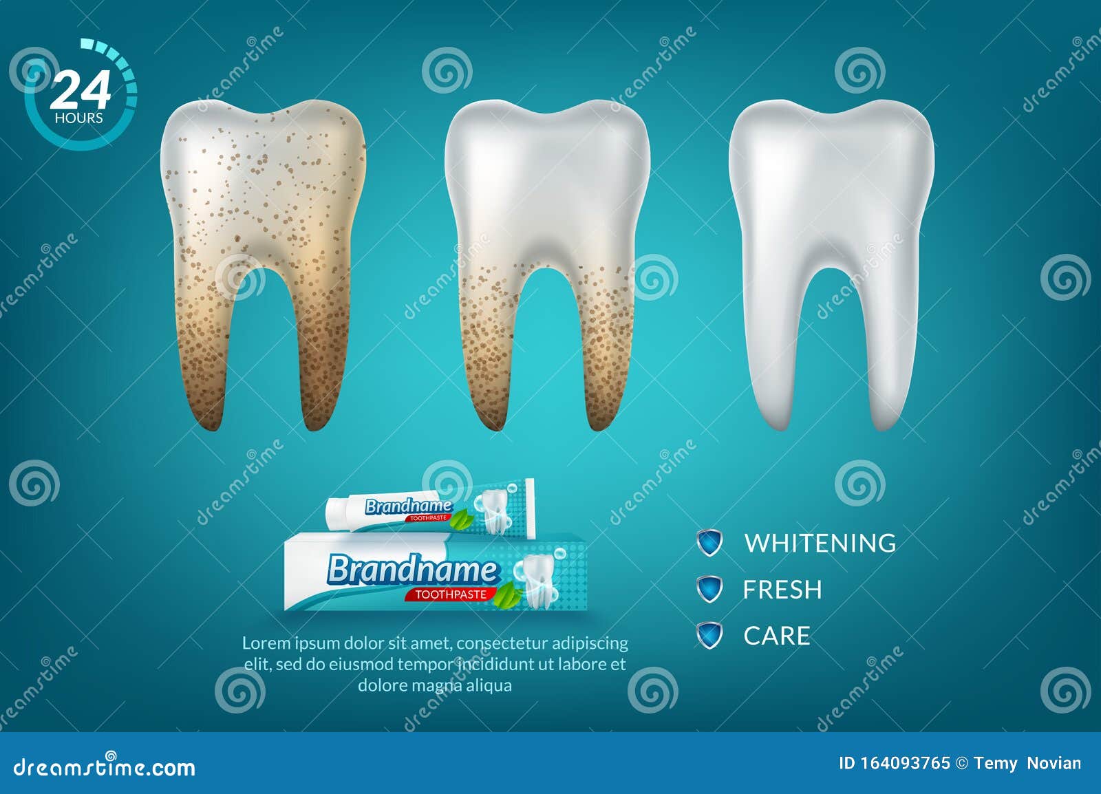 Whitening Toothpaste Ad Poster. Vector Realistic Toothpaste Packaging ...
