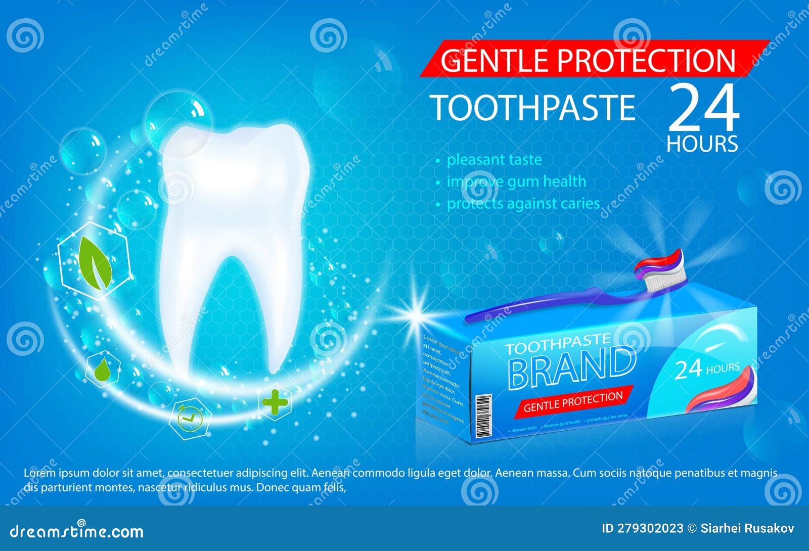 Whitening Toothpaste Ads, Mint Leaves Flavour Toothpaste on Toothbrush ...