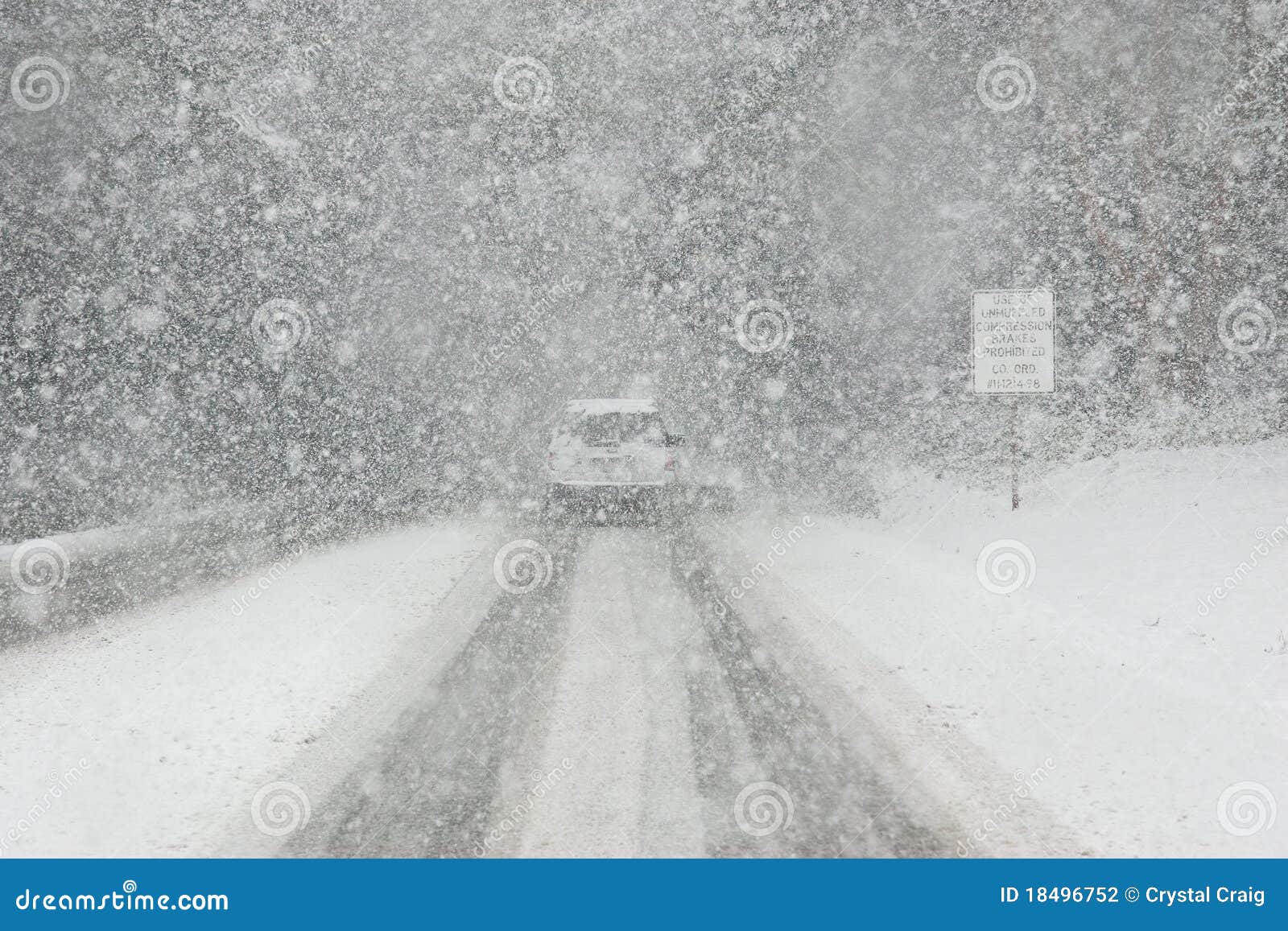Whiteout Driving Conditions Stock Photo - Image of whiteout, weather ...
