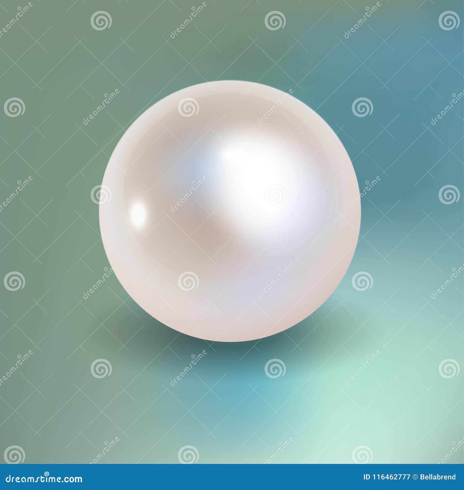 Pearl Vector on a Blue Bokeh Fog Background Stock Vector - Illustration ...