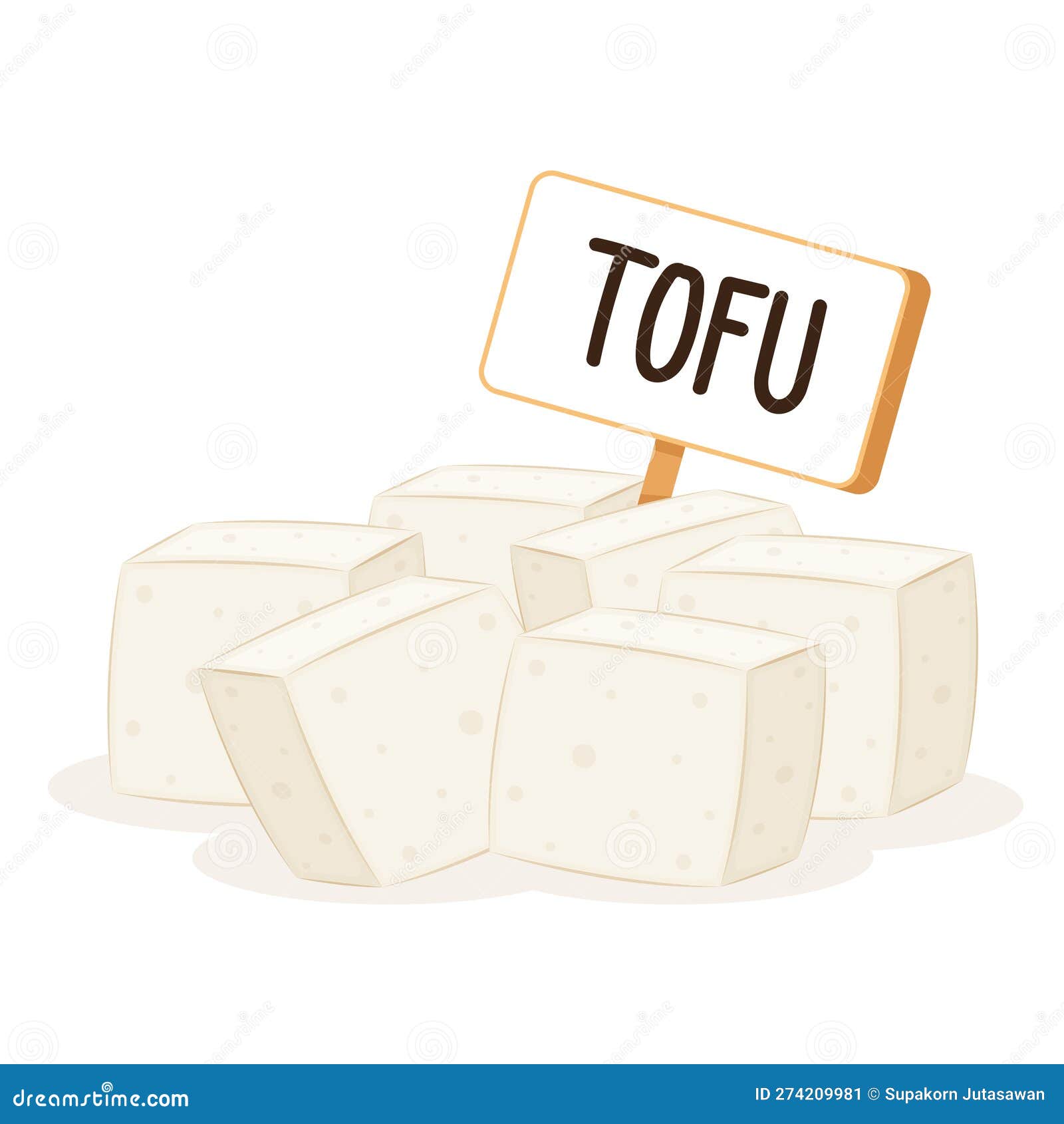 White Tofu Vector. Tofu Cartoon Style Isolated On White Background ...