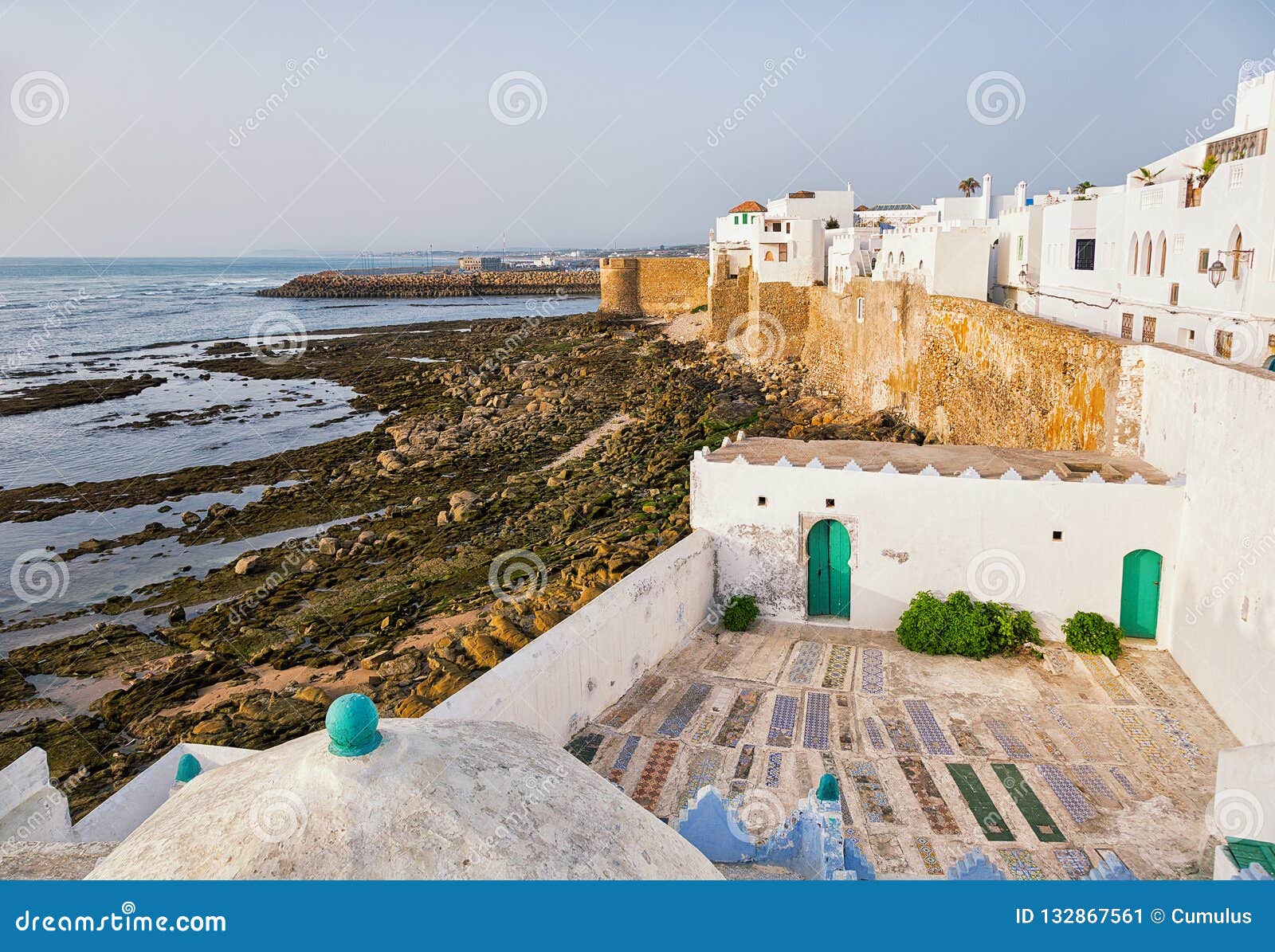 Whitewashed Buildings in Asilah, Morocco. Stock Image - Image of medina ...