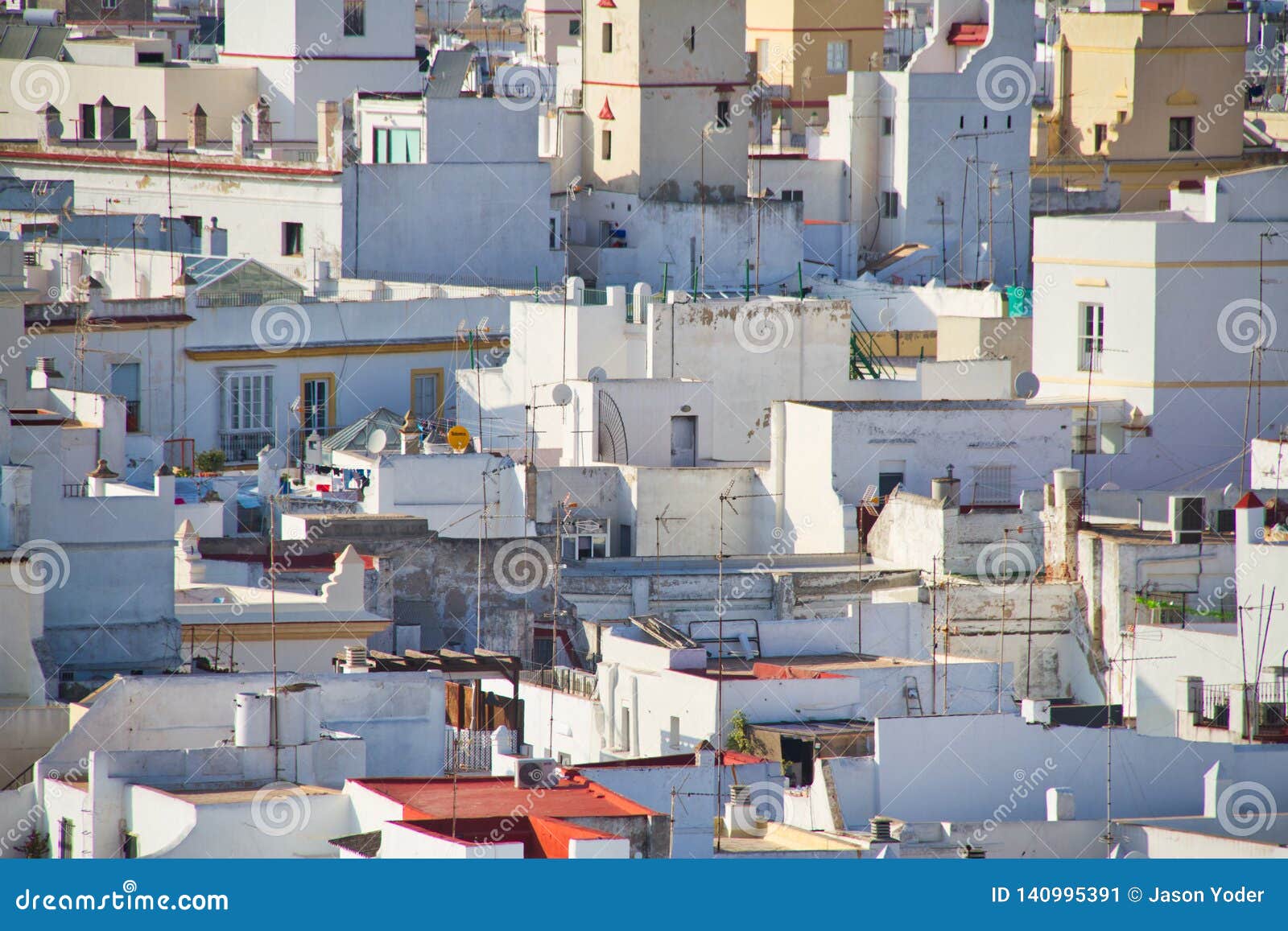 Whitewashed Buildings Compressed Together Editorial Photo - Image of ...