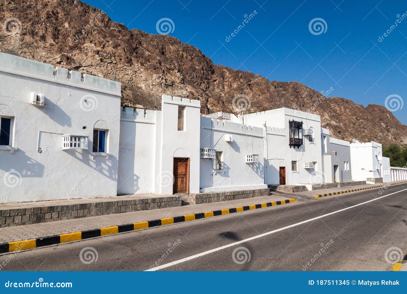 Whitewashed Buildings of Old Muscat, Om Stock Image - Image of ...
