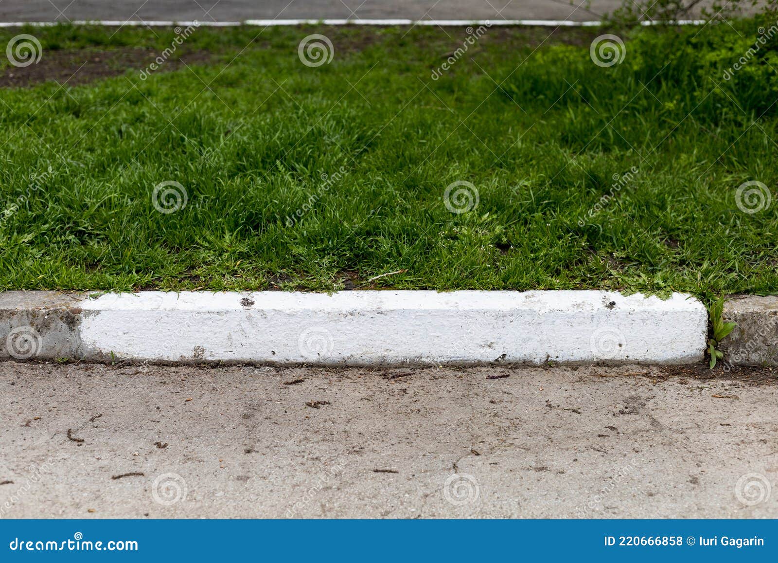 Whitewashed or Painted White Curb. Background in Urban Environment ...
