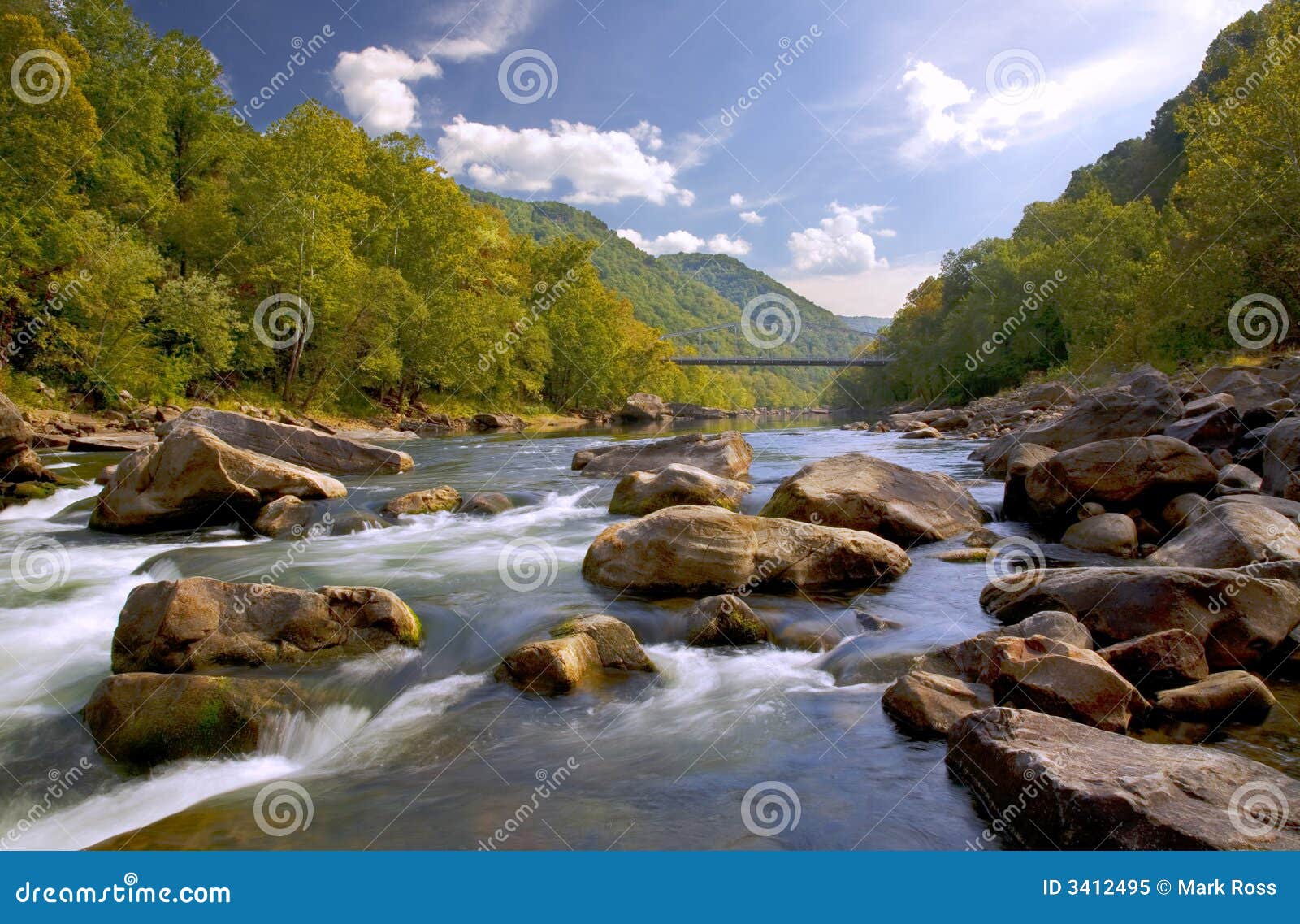 Whitewater stock image. Image of yellow, bridge, wild - 3412495