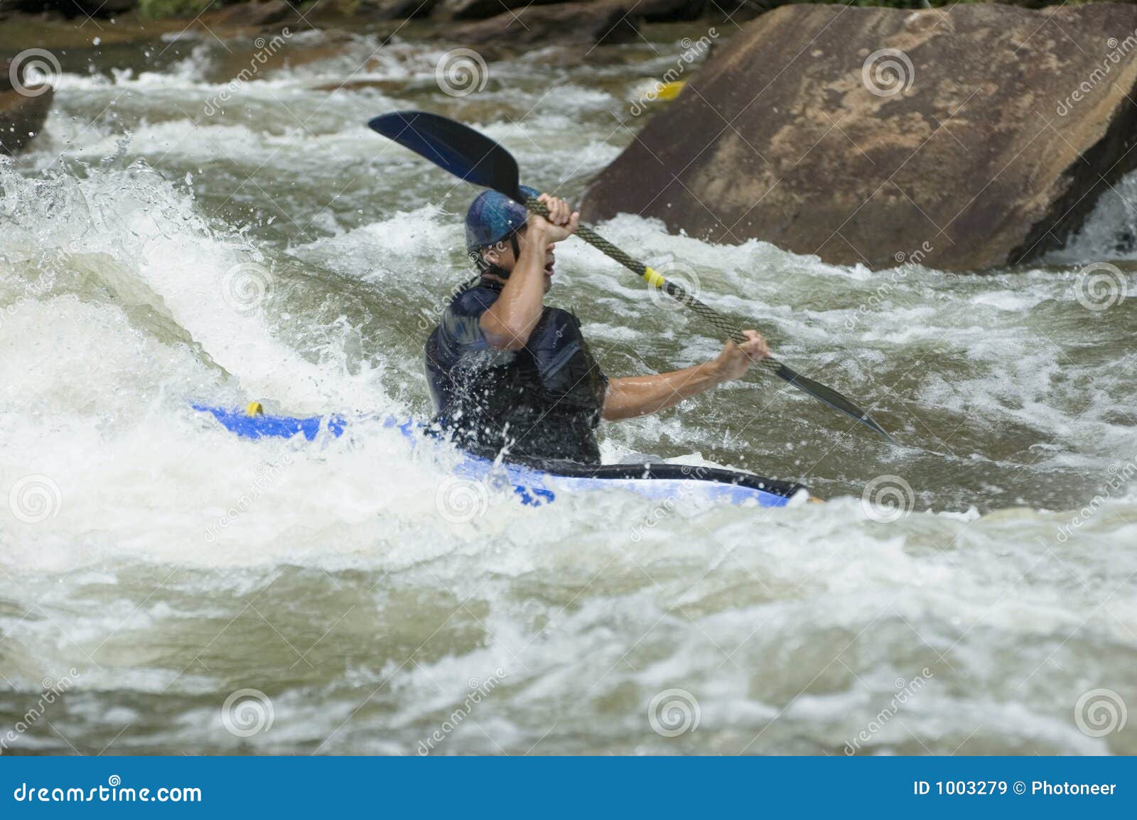 Whitewater Kayaker stock image. Image of canoe, adventure - 1003279