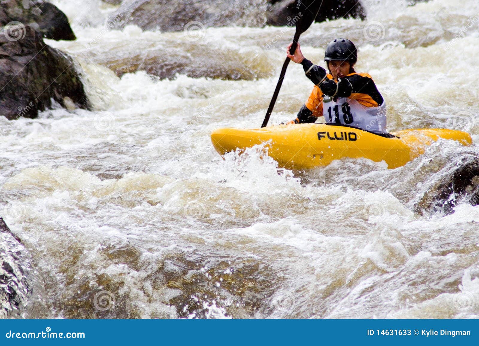 Whitewater Kayaker editorial stock photo. Image of creek - 14631633