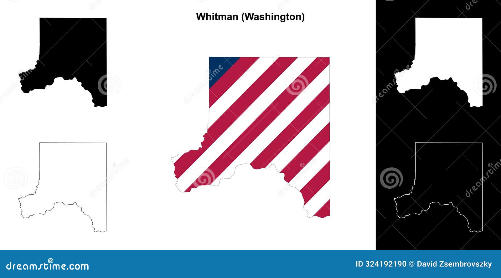 Map Of Whitman County In Washington DC State On White Background ...